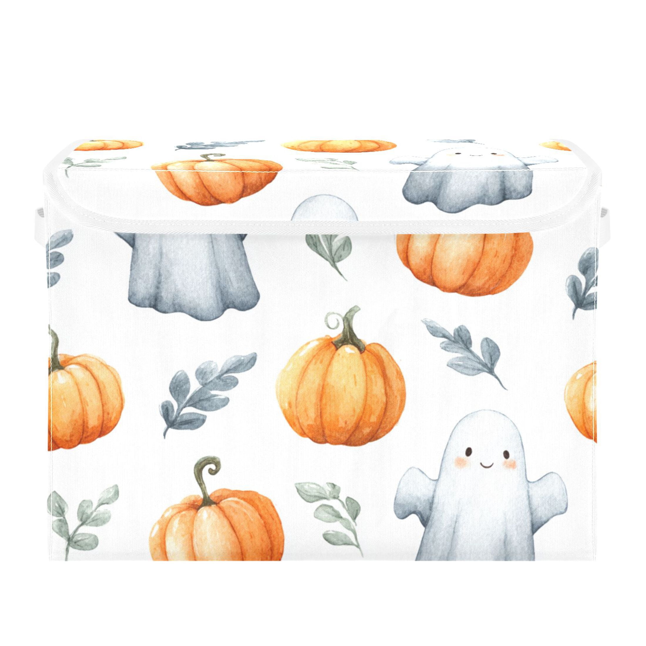 Flying Specters Leaves Pumpkins Halloween Foldable Storage Bins with ...