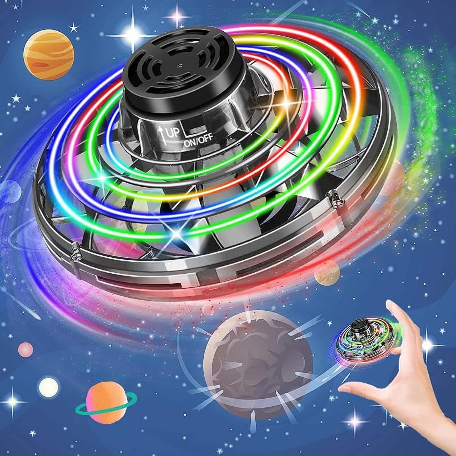 Flying Spinner Mini UFO Drone for Kids, Magic Flying LED Lights Hand ...