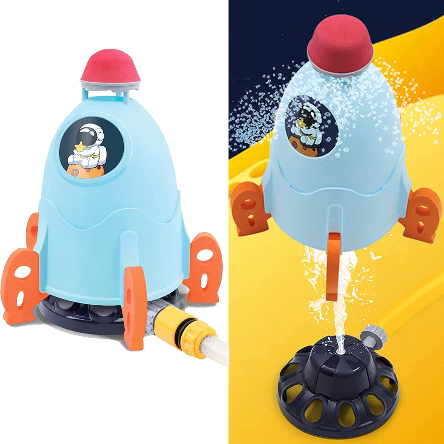 Flying Sprinkler Toy - Rocket Launching 360-degree Rotation Sprinkler | Easy to Operate Outdoor ...