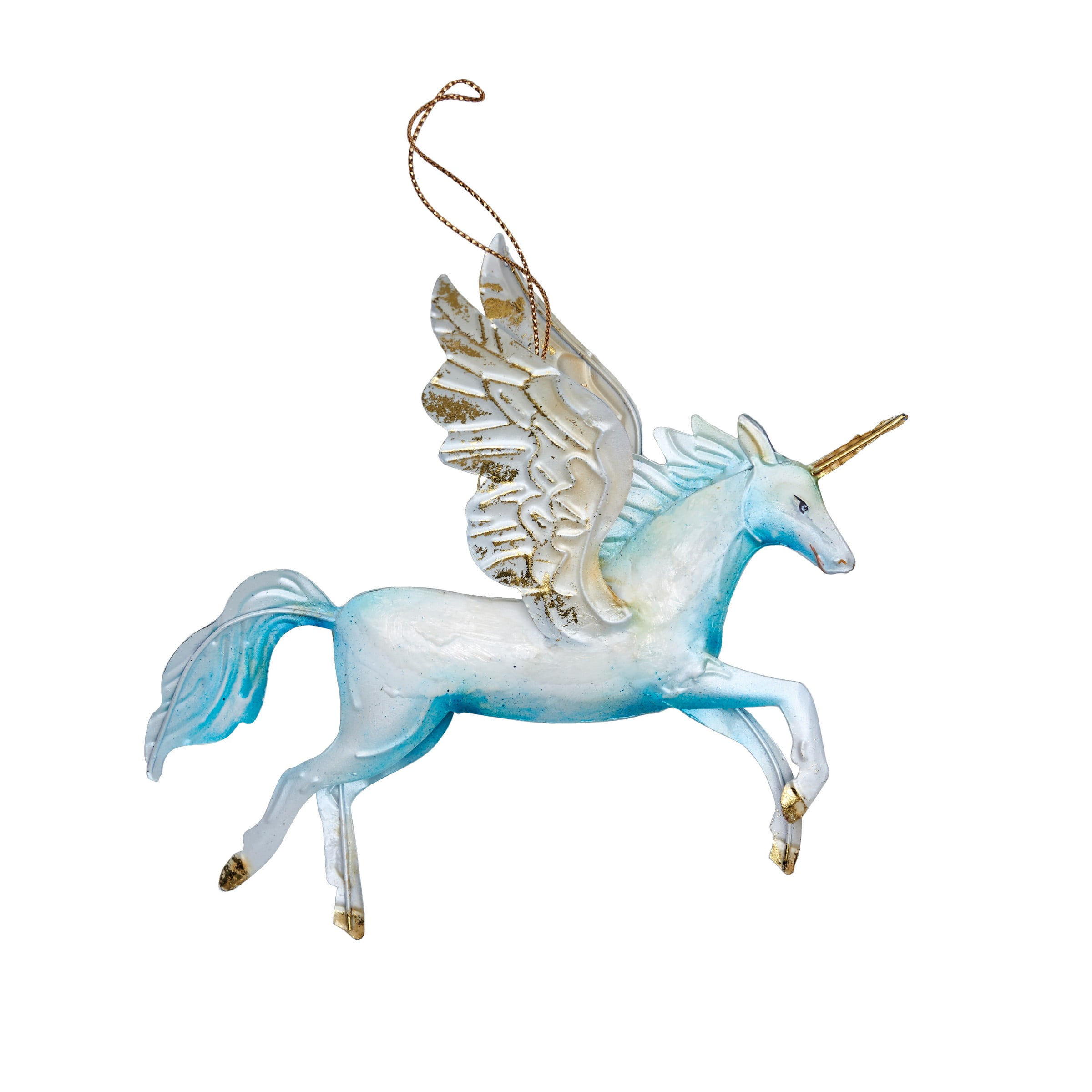 Flying Unicorn Christmas Xmas Ornament Capiz Shell Tin Holiday Xmas ...