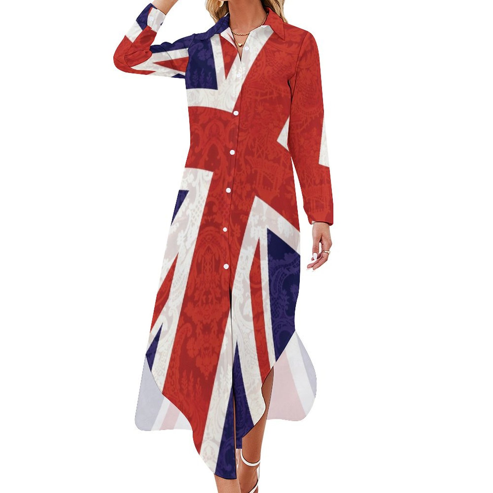 Flying Union Jack Long Sleeved Shirt Dress prom dresses clothes for ...