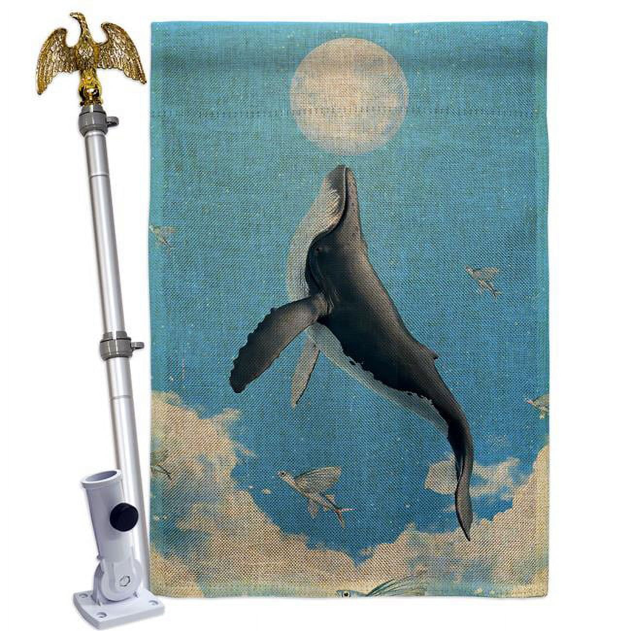 Flying Whale Animals Sea Creature 28 x 40 in. Double-Sided Decorative ...