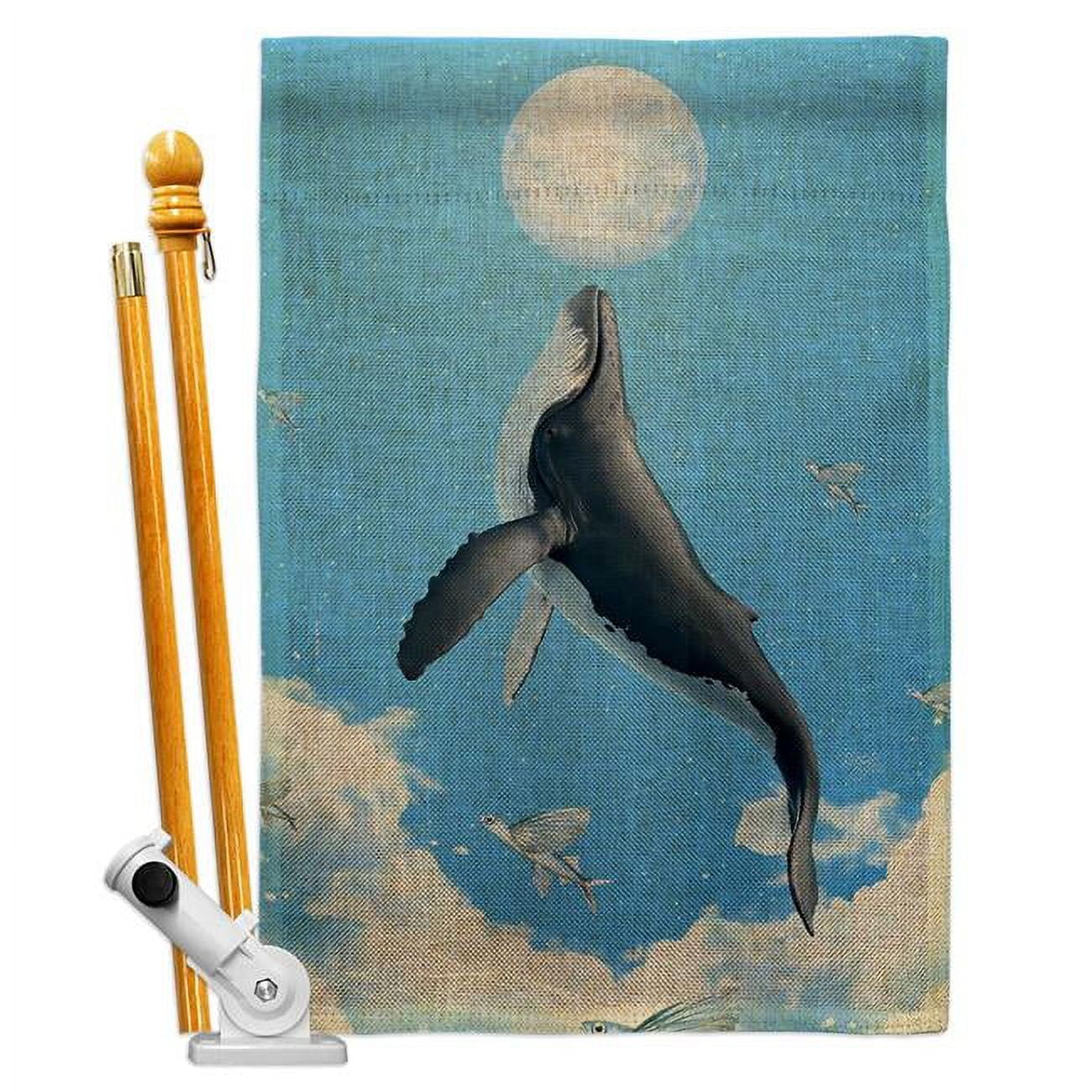Flying Whale Animals Sea Creature 28 x 40 in. Double-Sided Decorative ...