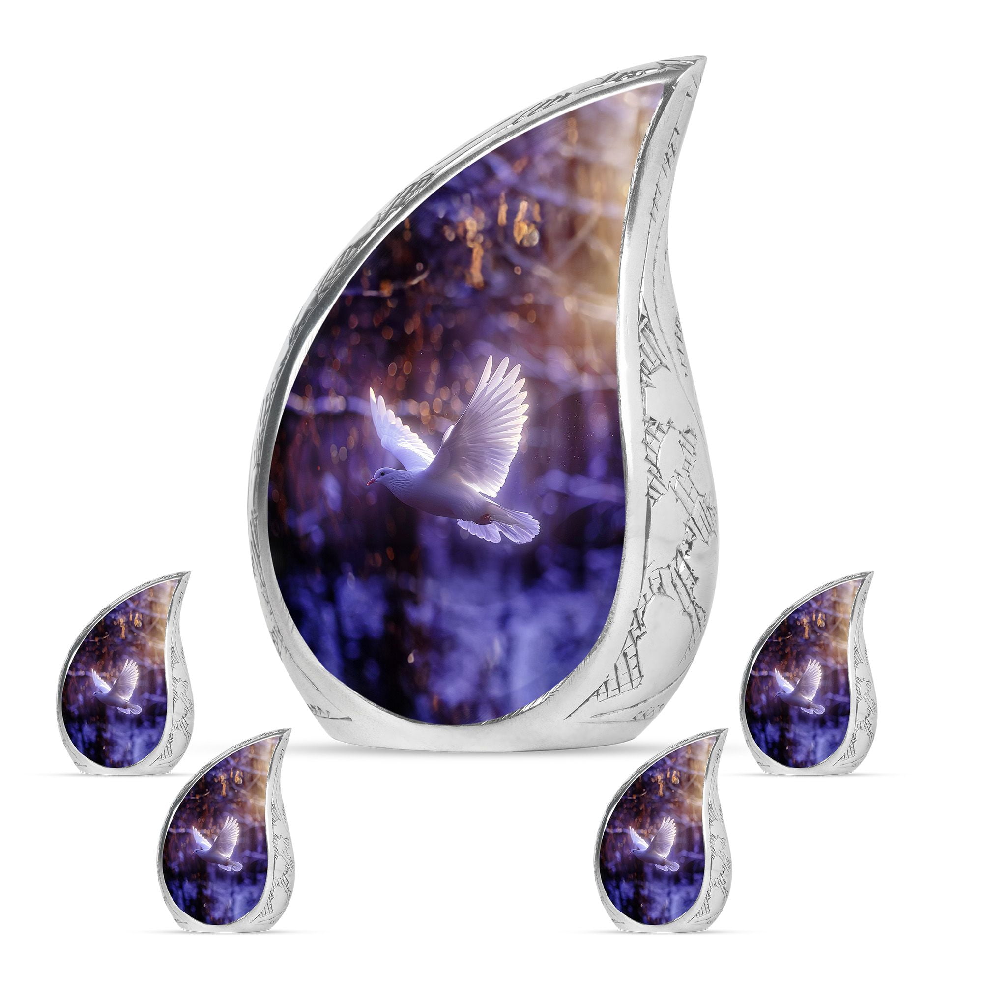 Flying White Dove Cremation Urns For Human Ashes Adult Man - Small Urns ...