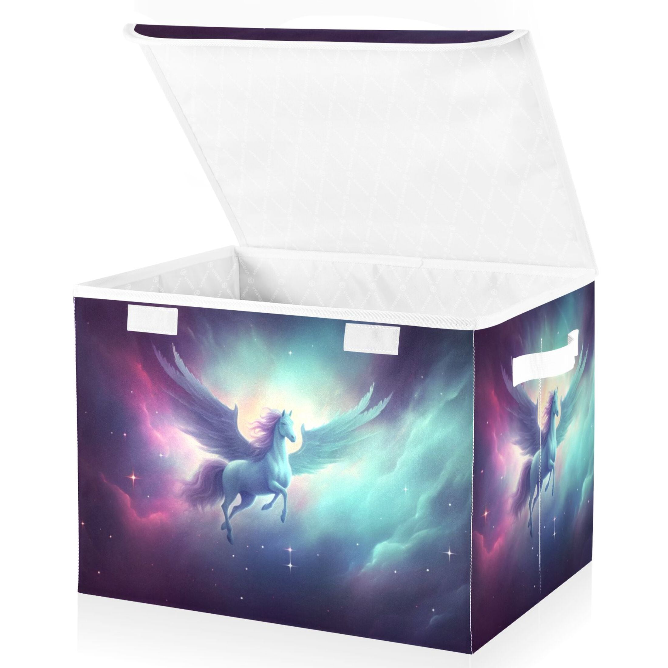 Flying White Horse Large Lidded Bin Foldable Storage Baskets Boxes ...
