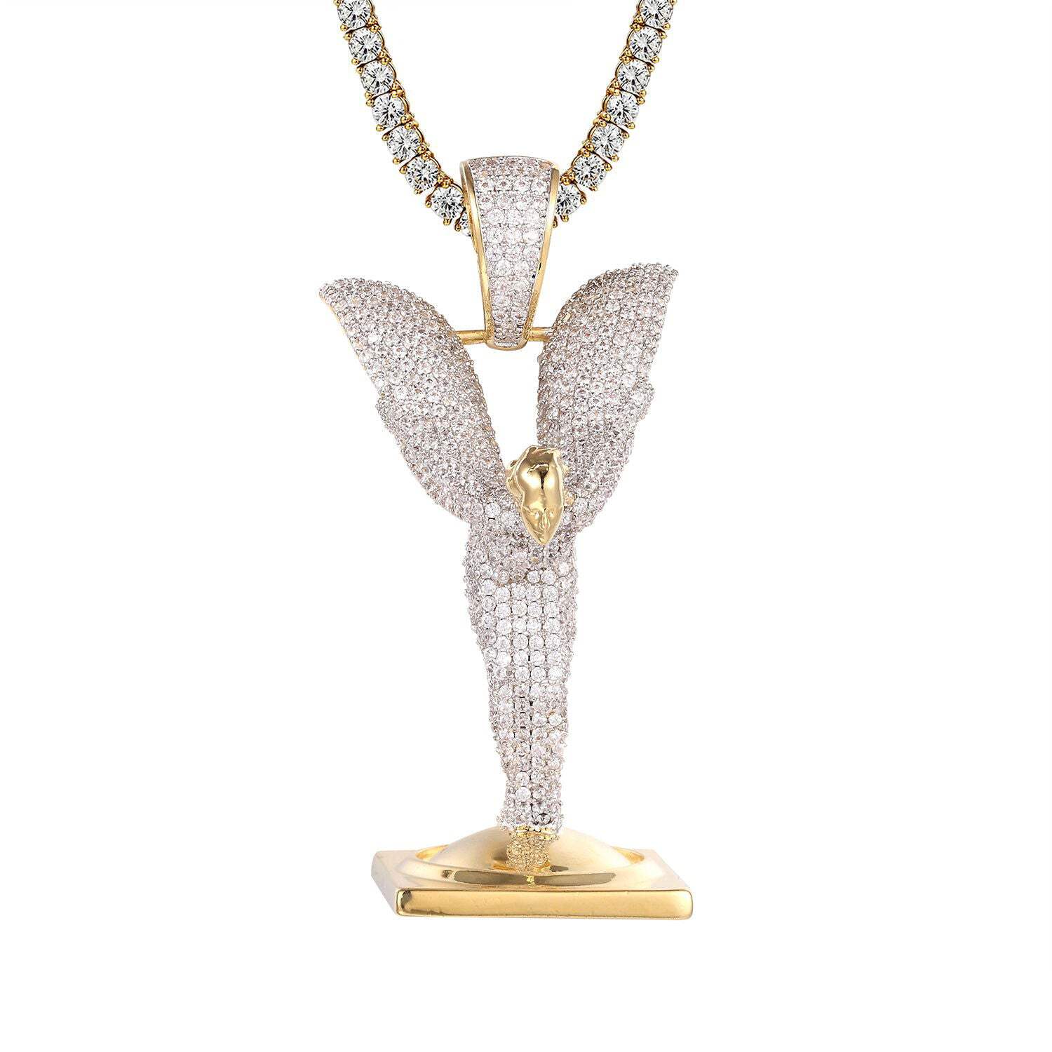 Flying Wings Man Luxury Car Logo Bling Designer Pendant - Walmart.com