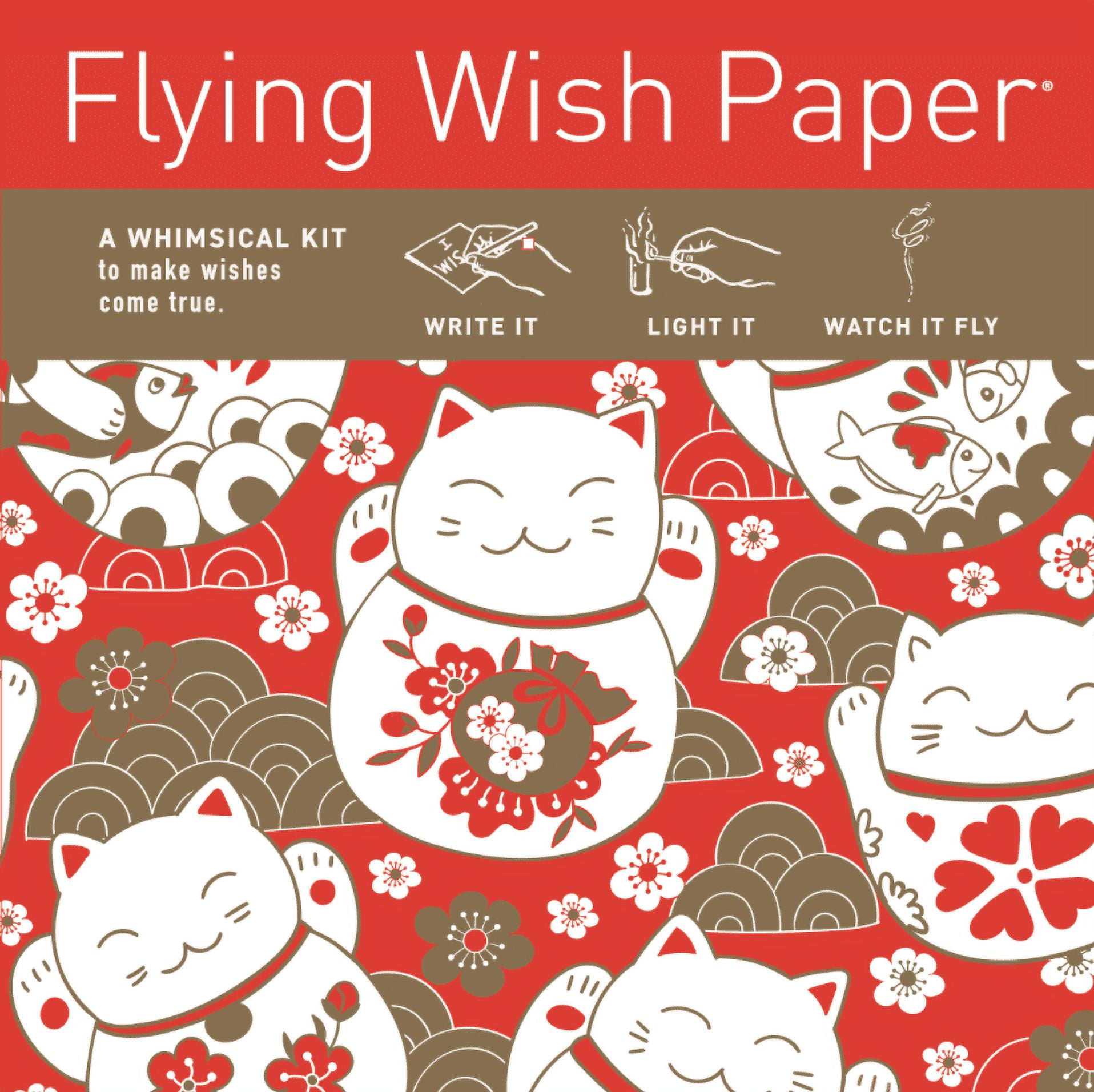 Flying Wish Paper Lucky Cat Wishing Kit, 5x5, Multicolor, Birthday ...