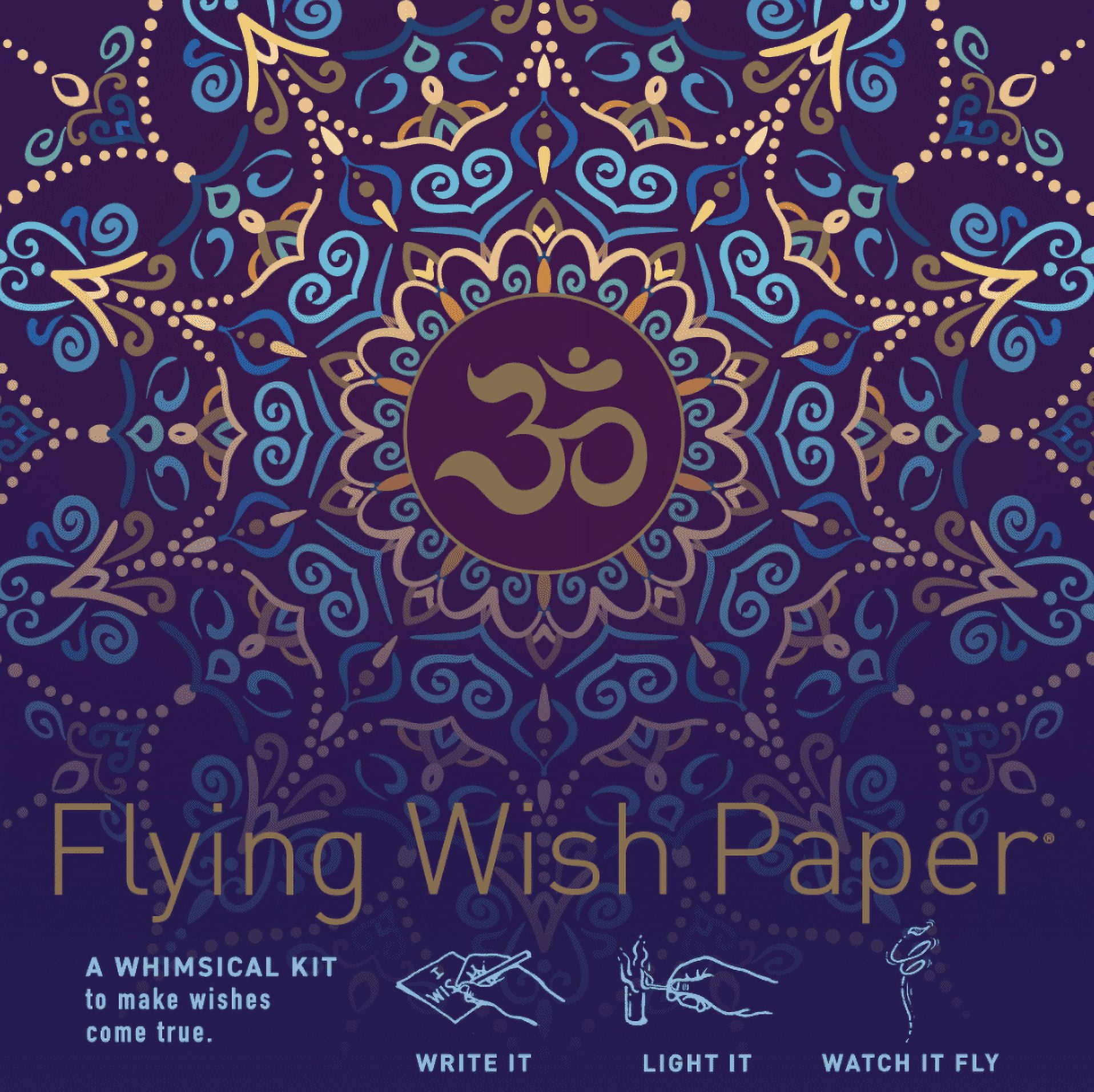 Flying Wish Paper Purple Om - Write it, Light It, Watch It Fly - 5" x 5 ...