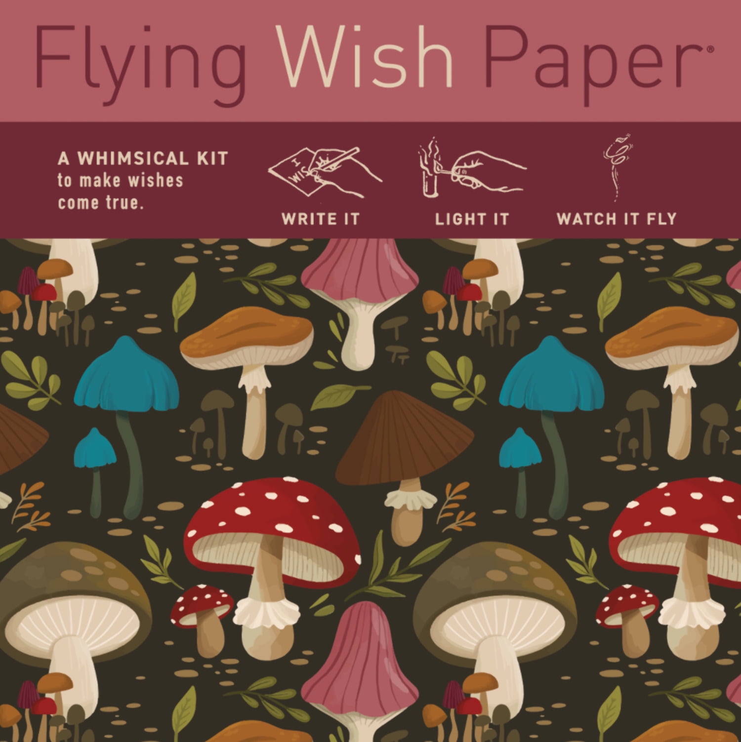 Flying Wish Paper - Write It, Light It, Watch It Fly - Mushrooms - 5" x ...
