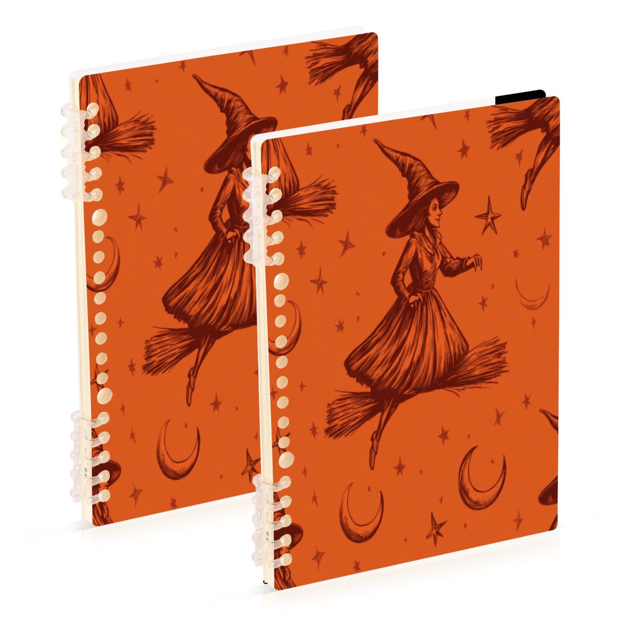Flying Witch 2-Piece A5 PP Notebooks, Adjustable Rings, 80g Paper ...