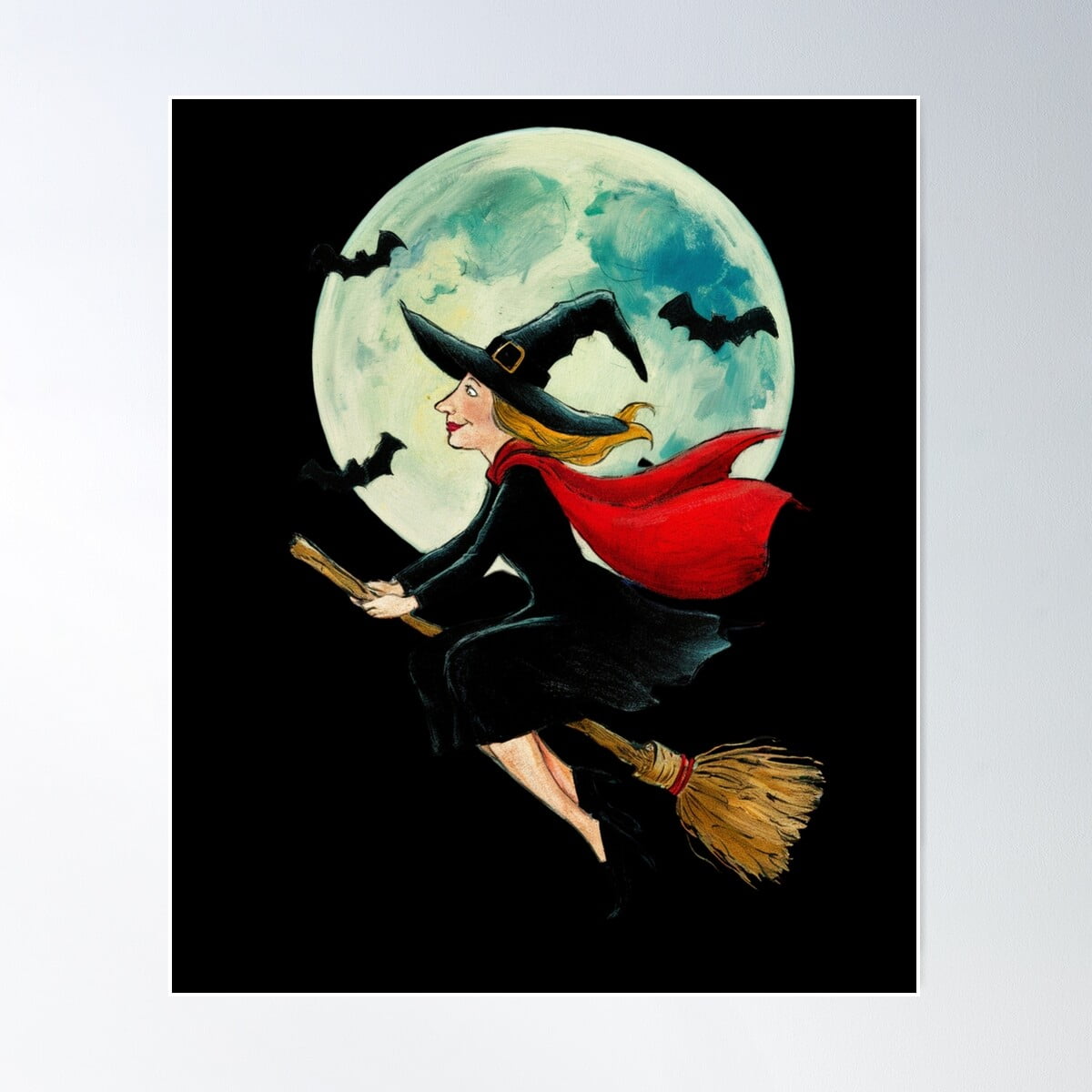 Flying Witch Poster Wall Art, Modern Wall Decor For Living Room Bedroom ...
