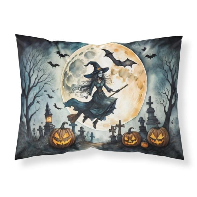 Flying Witch Spooky Halloween Fabric Standard Pillowcase - Walmart.com