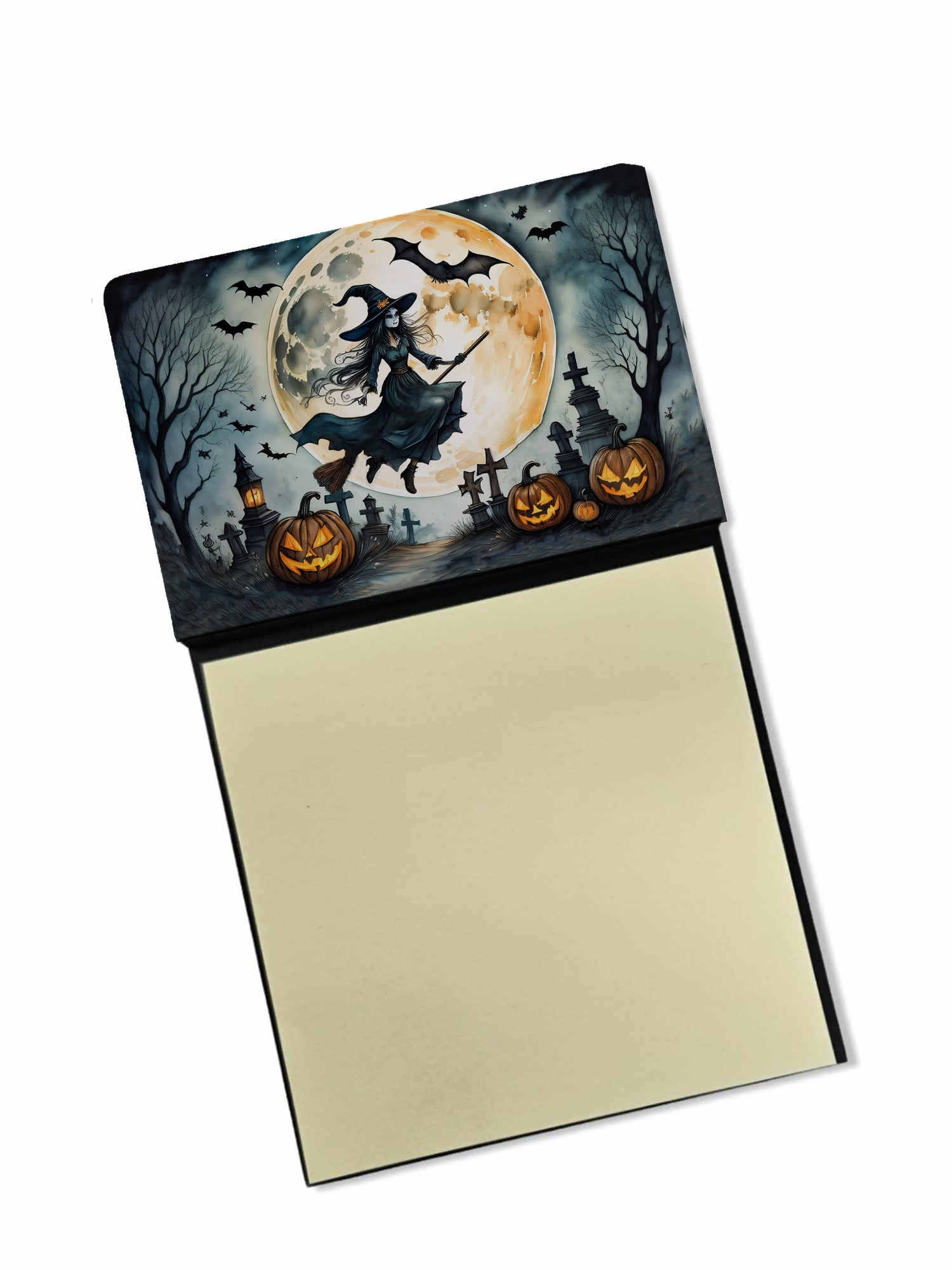 Flying Witch Spooky Halloween Sticky Note Holder 3.25 in x 5.25 in ...