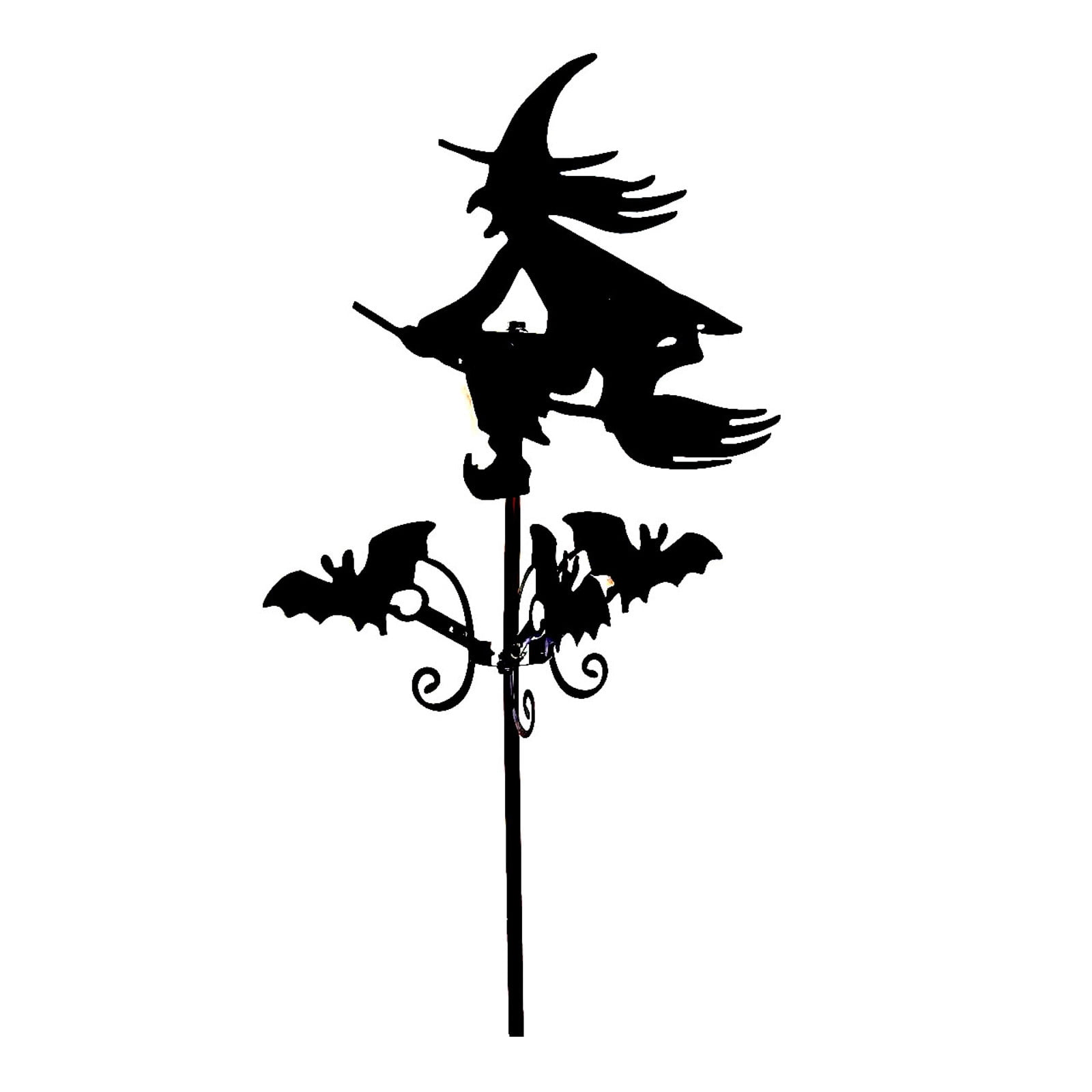 Flying Witch Weathervane Orientation Indicator Solar Powered Outdoor ...