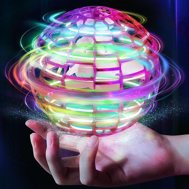 Flying ball toy globe 360 ° rotating hand controlled orb magic LED ...