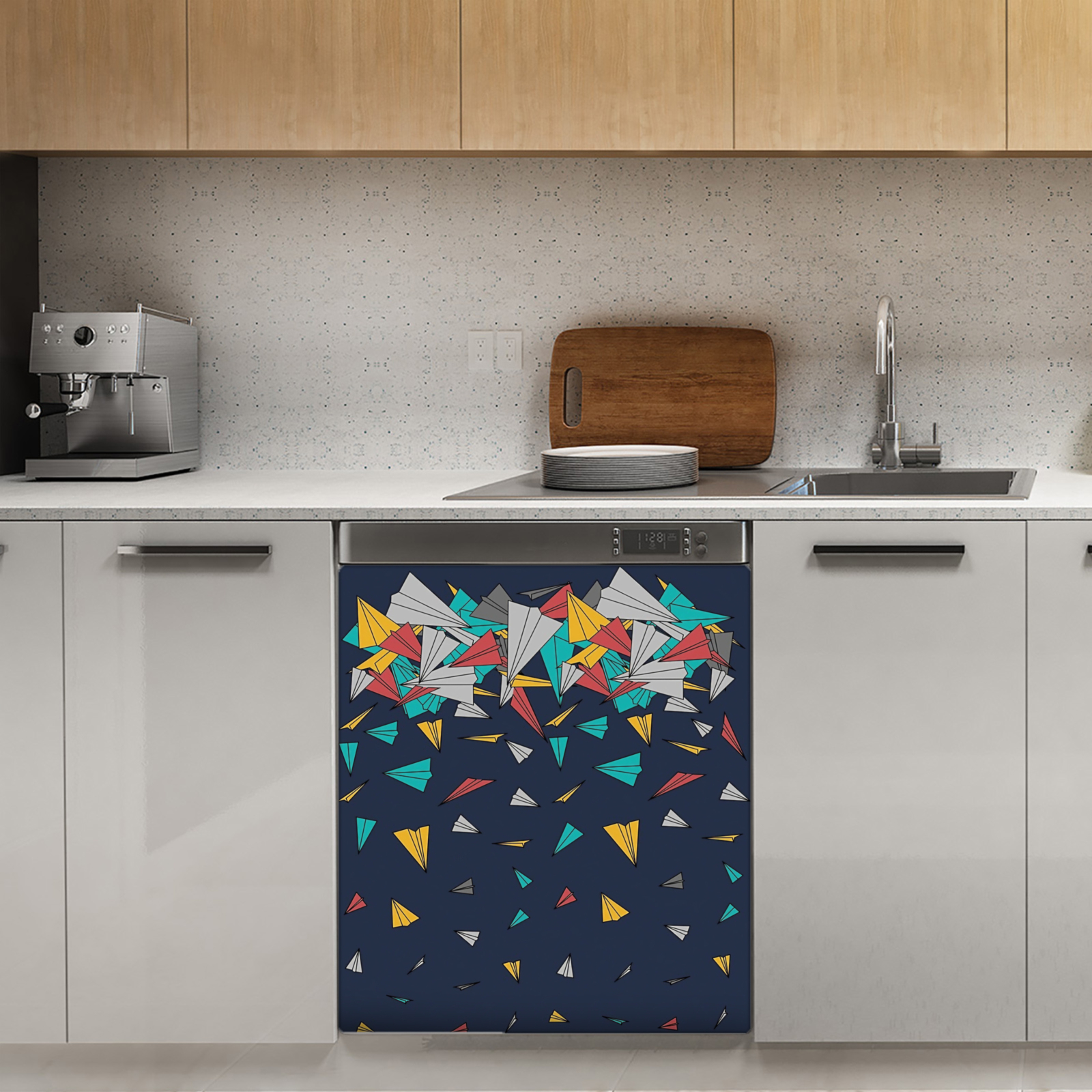 Flying paper planes Dishwasher Magnet Cover Decorative Sticker for Home ...