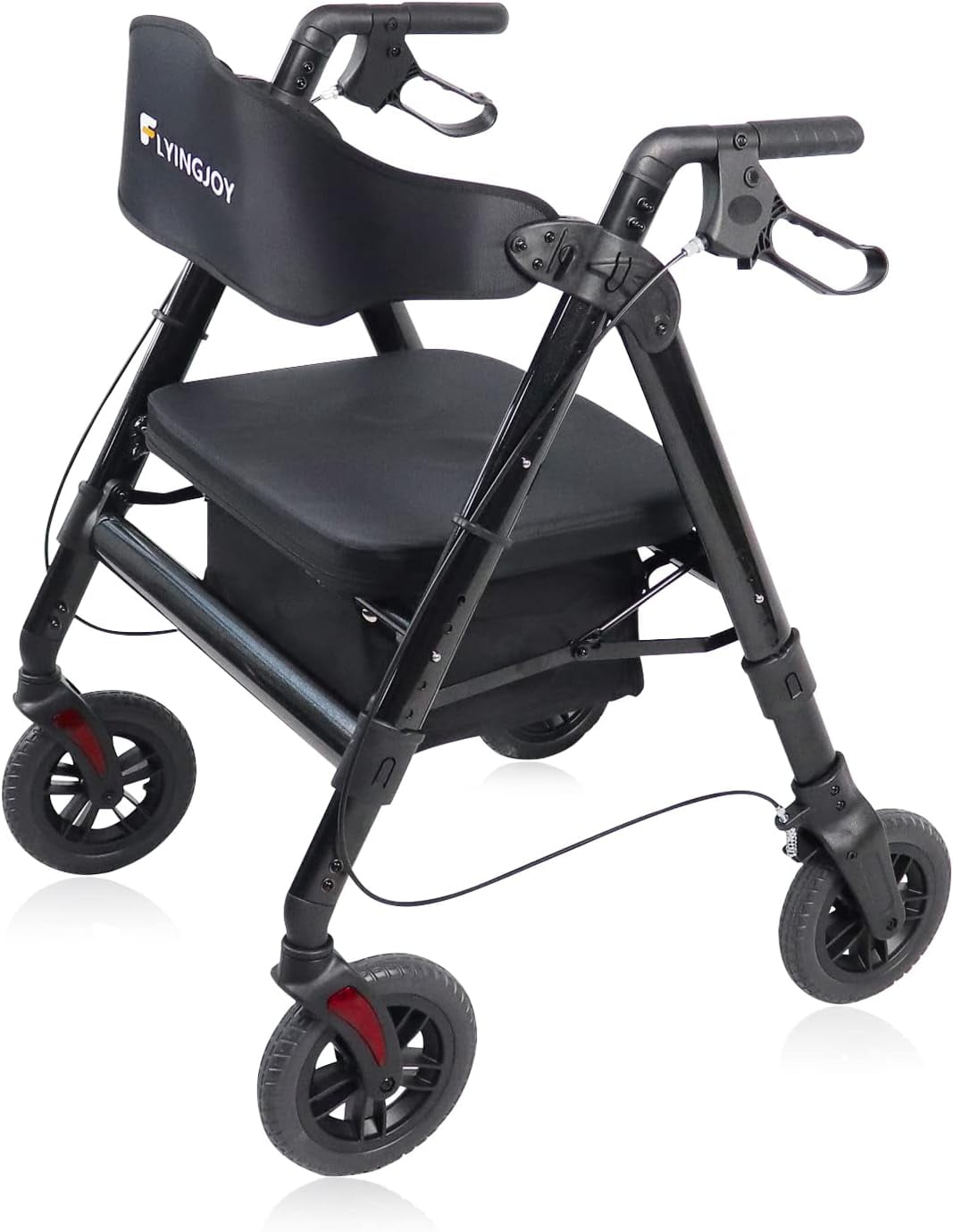 FlyingJoy Folding Rollator Walker with Seat and Extra Wide Backrest 8 ...