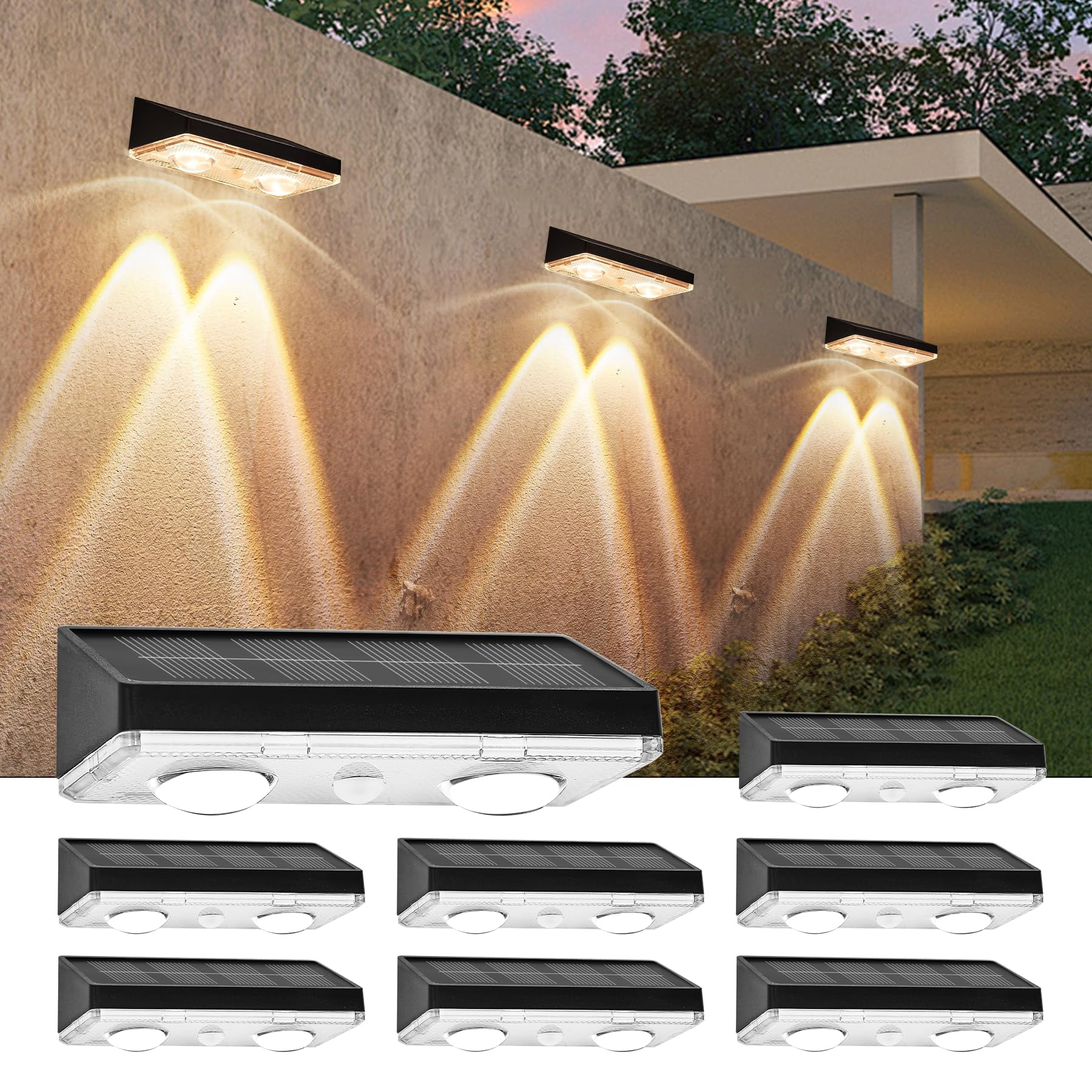 Flyingod Solar Fence Lights - IP64 Waterproof Courtyard Ambient Solar ...