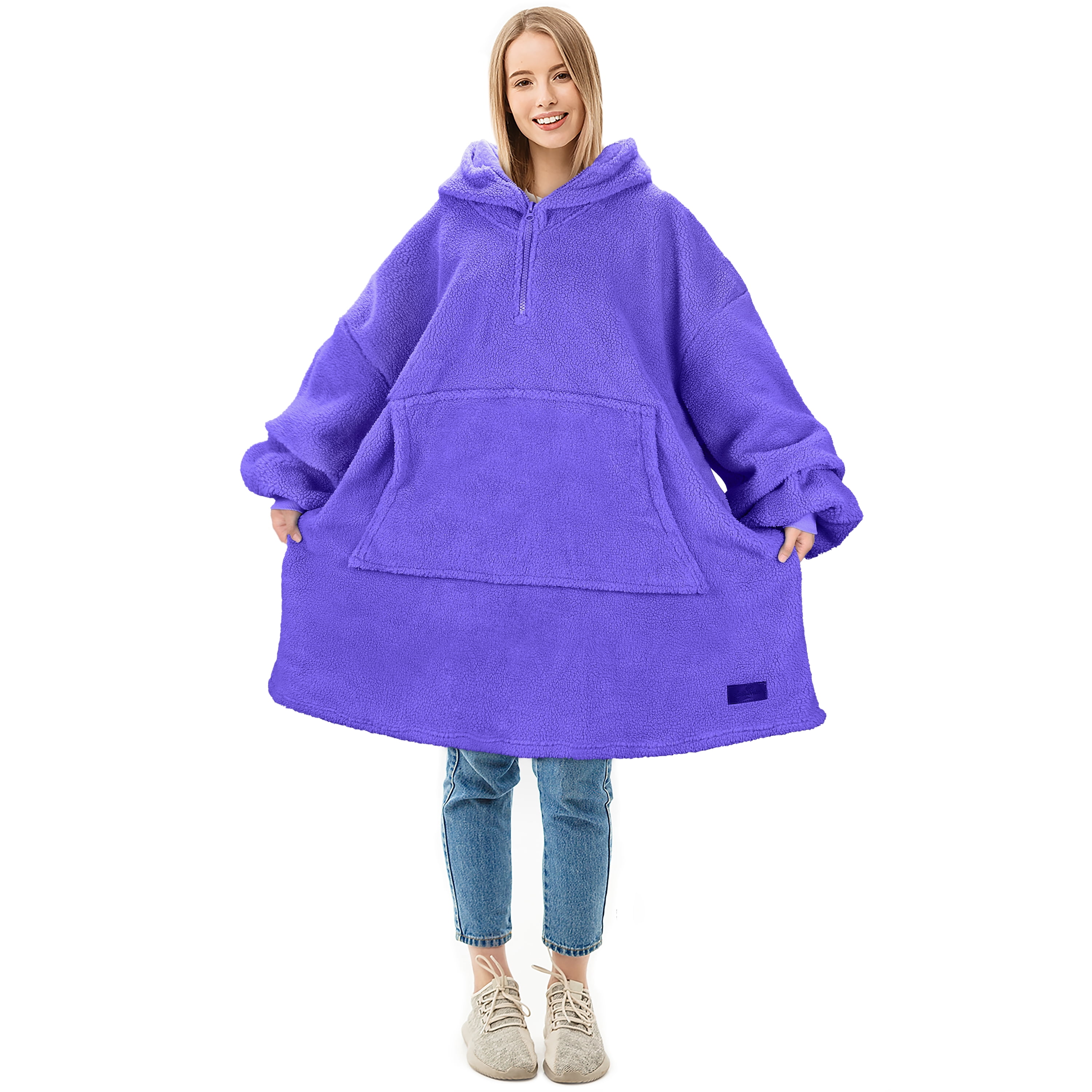 Oversized Hoodie Blanket: Warm, Comfortable Fleece Pullover with Large ...