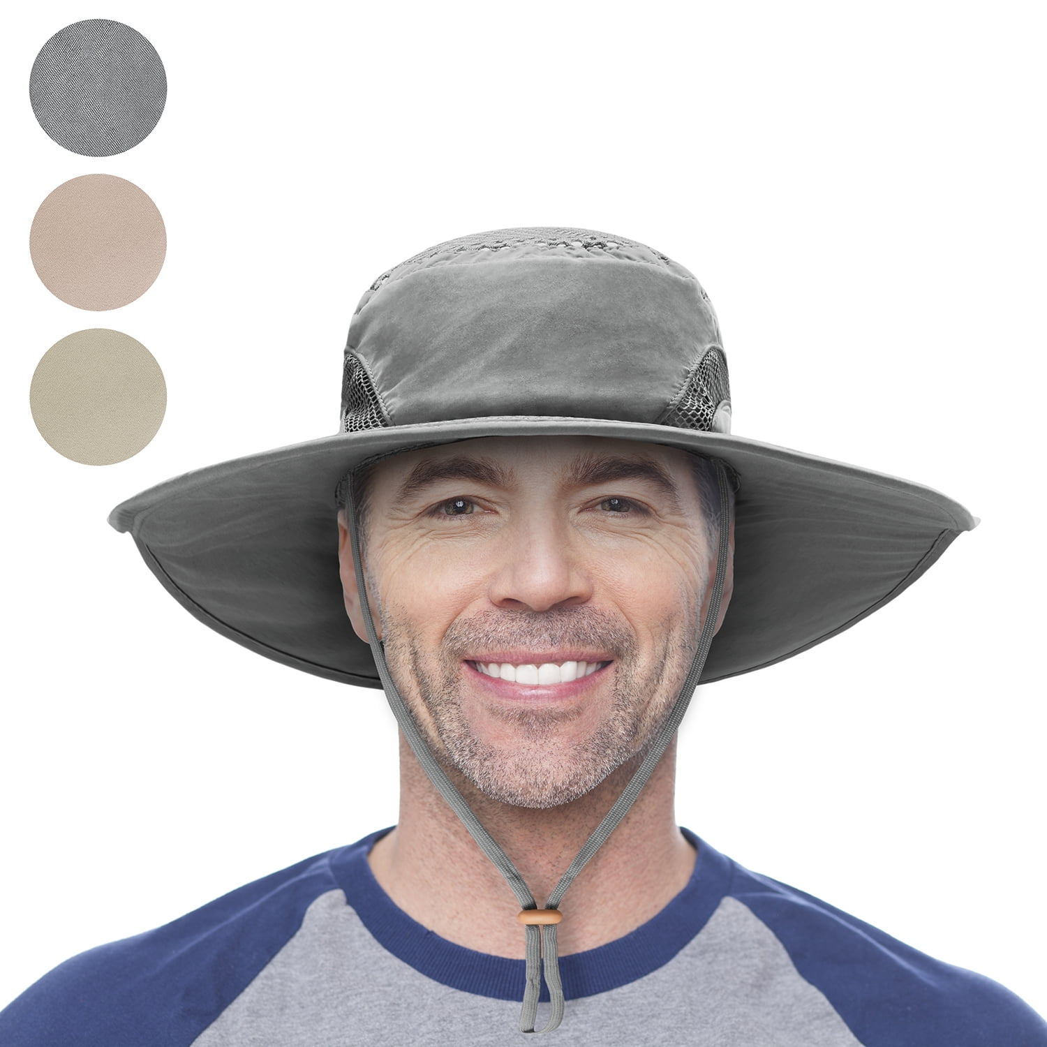 Flyingstar Wide Brim Sun Hats for Men, Hiking, Fishing and Safari ...