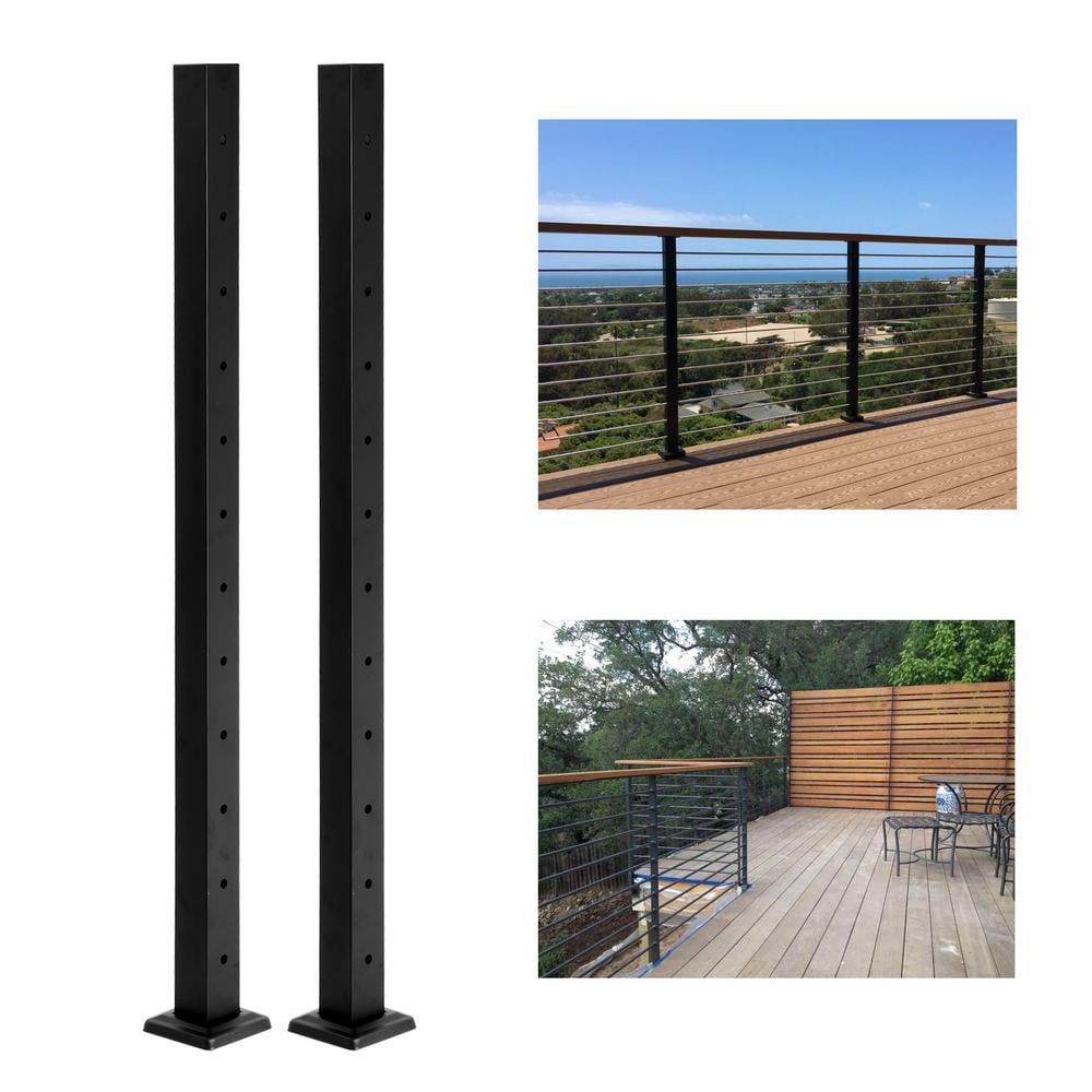 Flylapdo 2Pack 41" Cable Railing Post Kits, Fixed Top Mount Levels ...