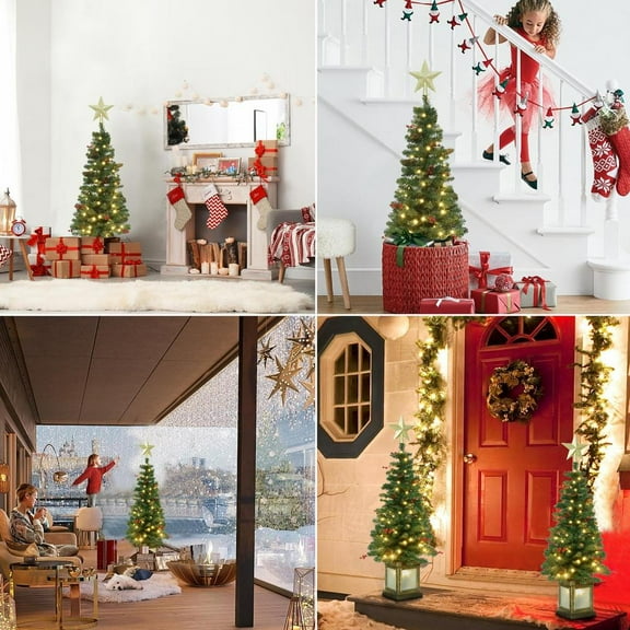 7.5ft PE/PVC Hard Needle Mixed Christmas Tree with Memory Wire & Power ...