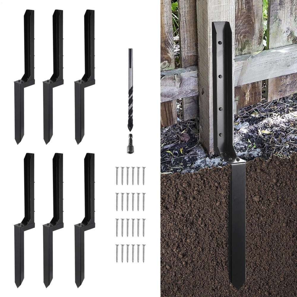Flylapdo 6-Set 32inch Fence Post Repair Spikes, Sturdy Steel Wooden ...