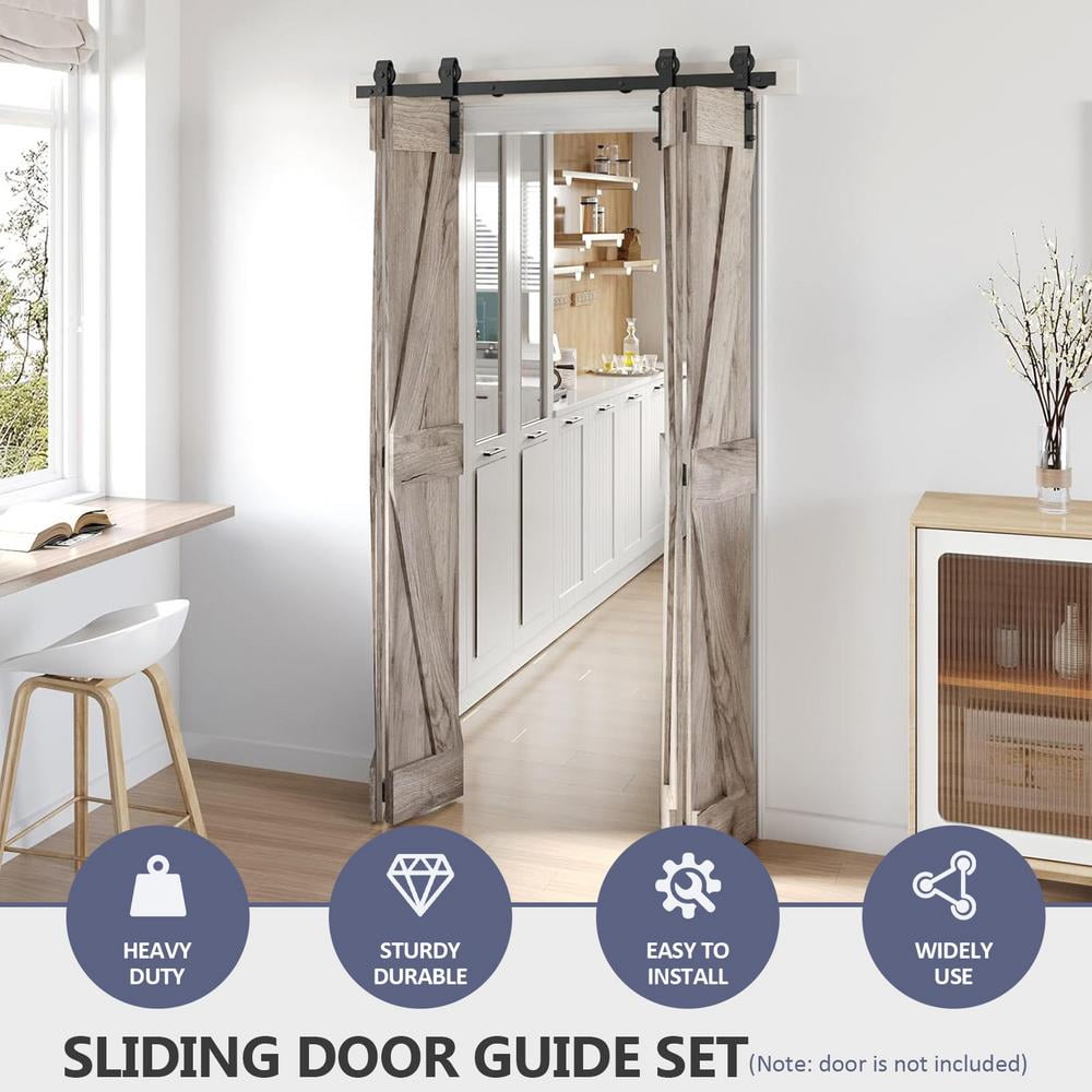 Flylapdo Barn Door Track 70 Inches Bifold Sliding Track Barn Door Rail ...
