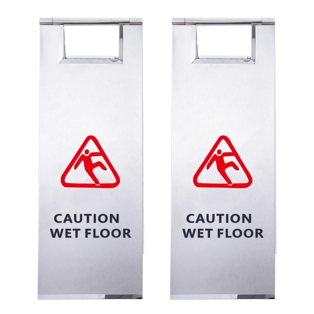 Flylapdo Caution Wet Floor Sign 2Pcs Bilingual Warning Signs Caution ...