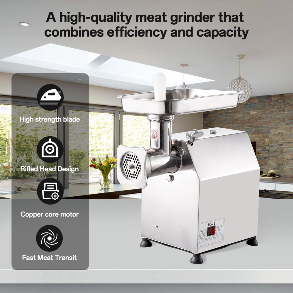 Flylapdo Commercial 0.5hp Input Rate Electric Meat Grinder, Stainless ...