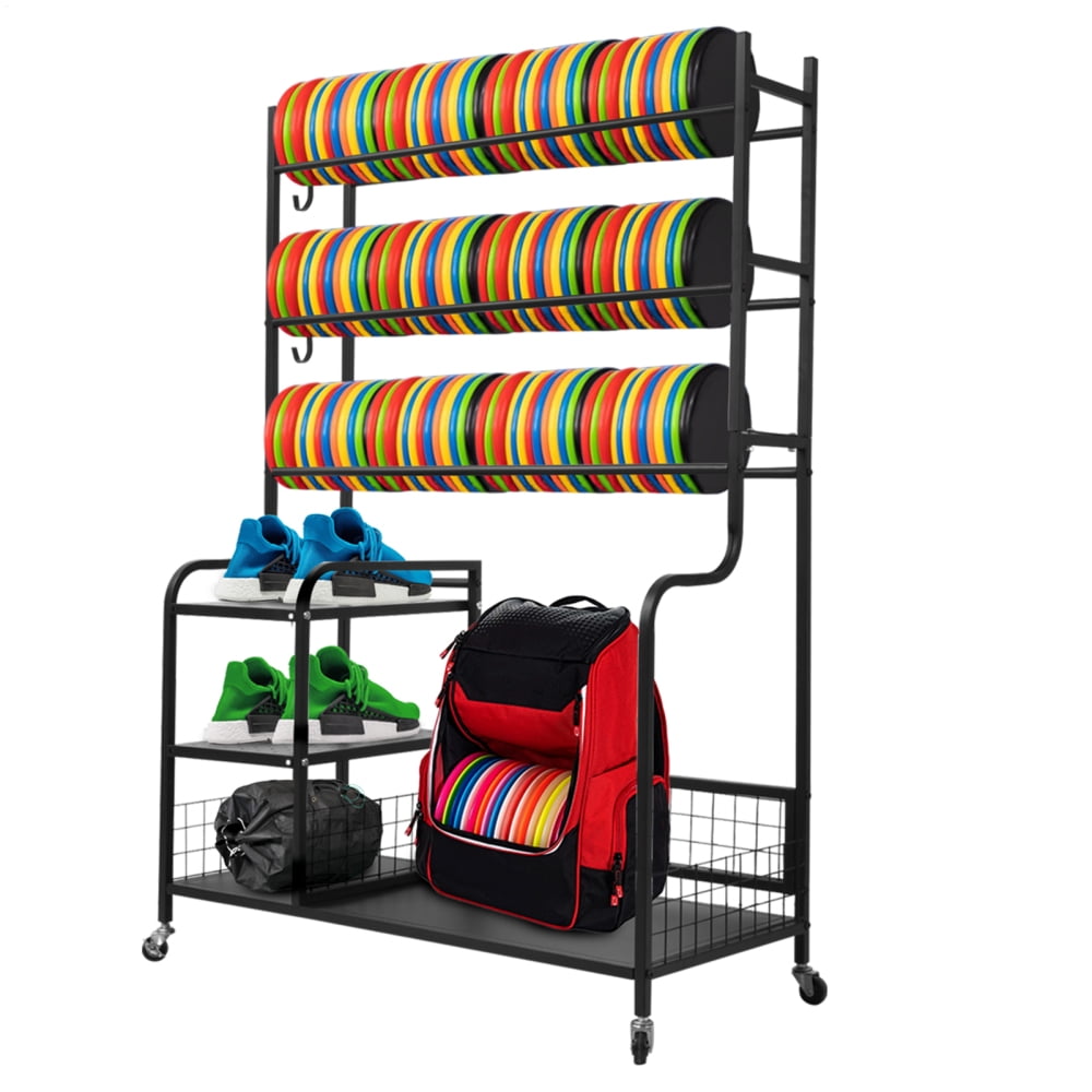 Flylapdo Disc Station Large Capacity Metal 4-Tier Disc Shelf Organizer ...
