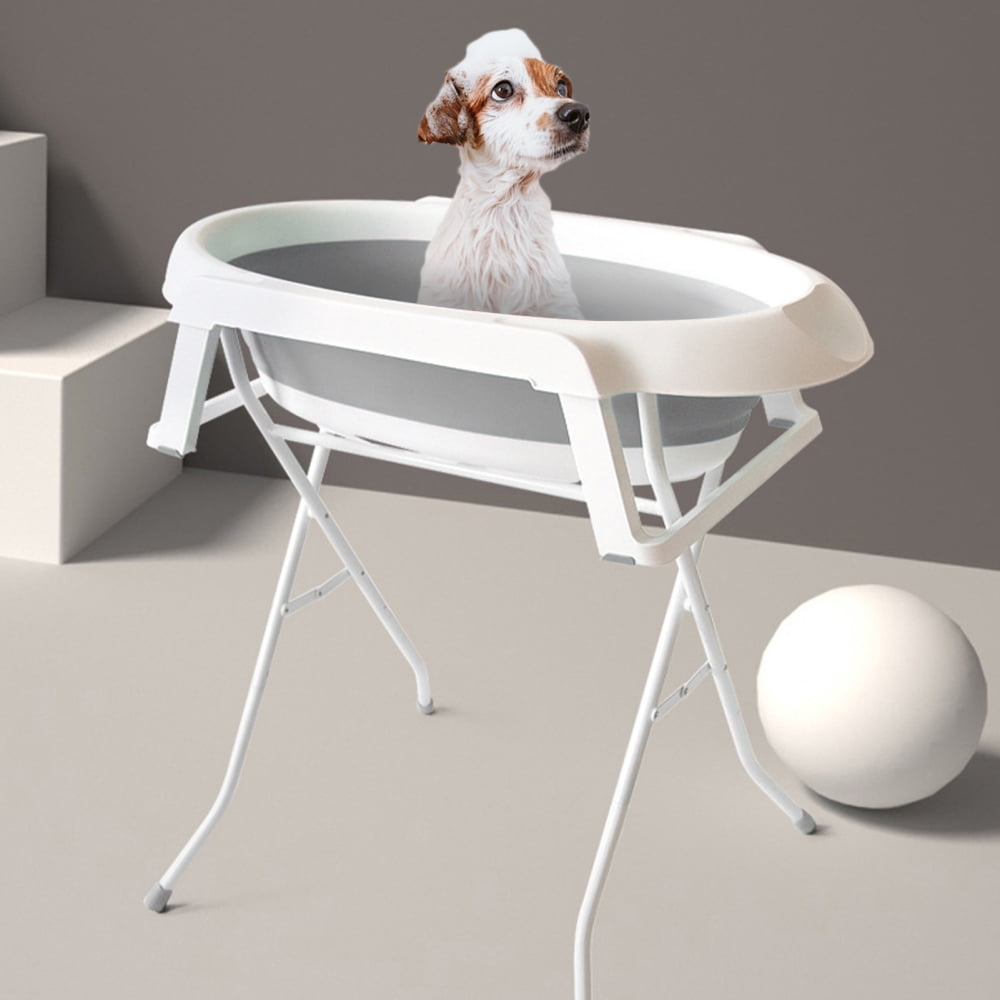Flylapdo Dog Bath Tub with Water Drain Plug, Collapsible Bathtub for ...
