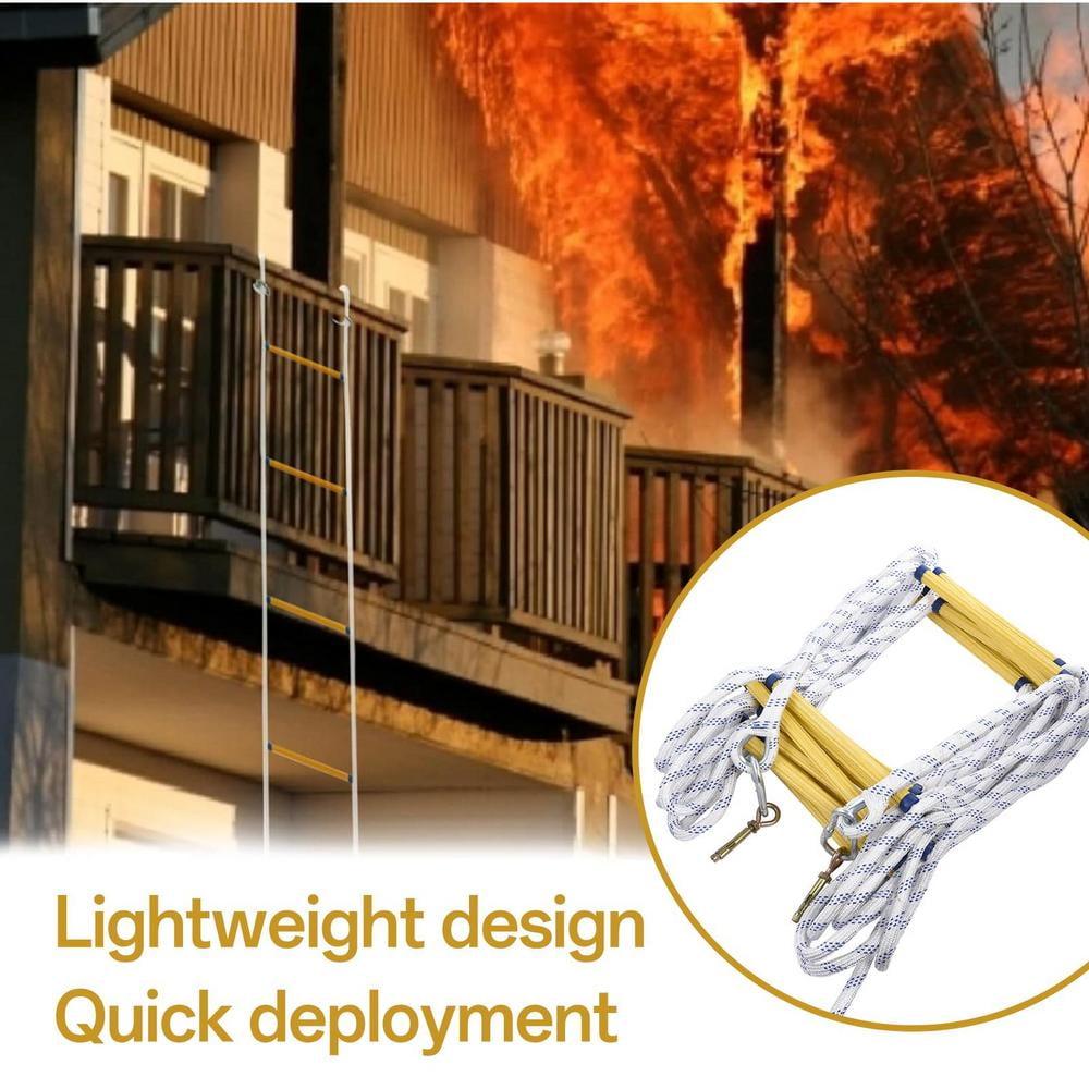 Flylapdo Escape Rope Ladder 300Kg Bearing Load 65ft Fire Escape Ladder ...