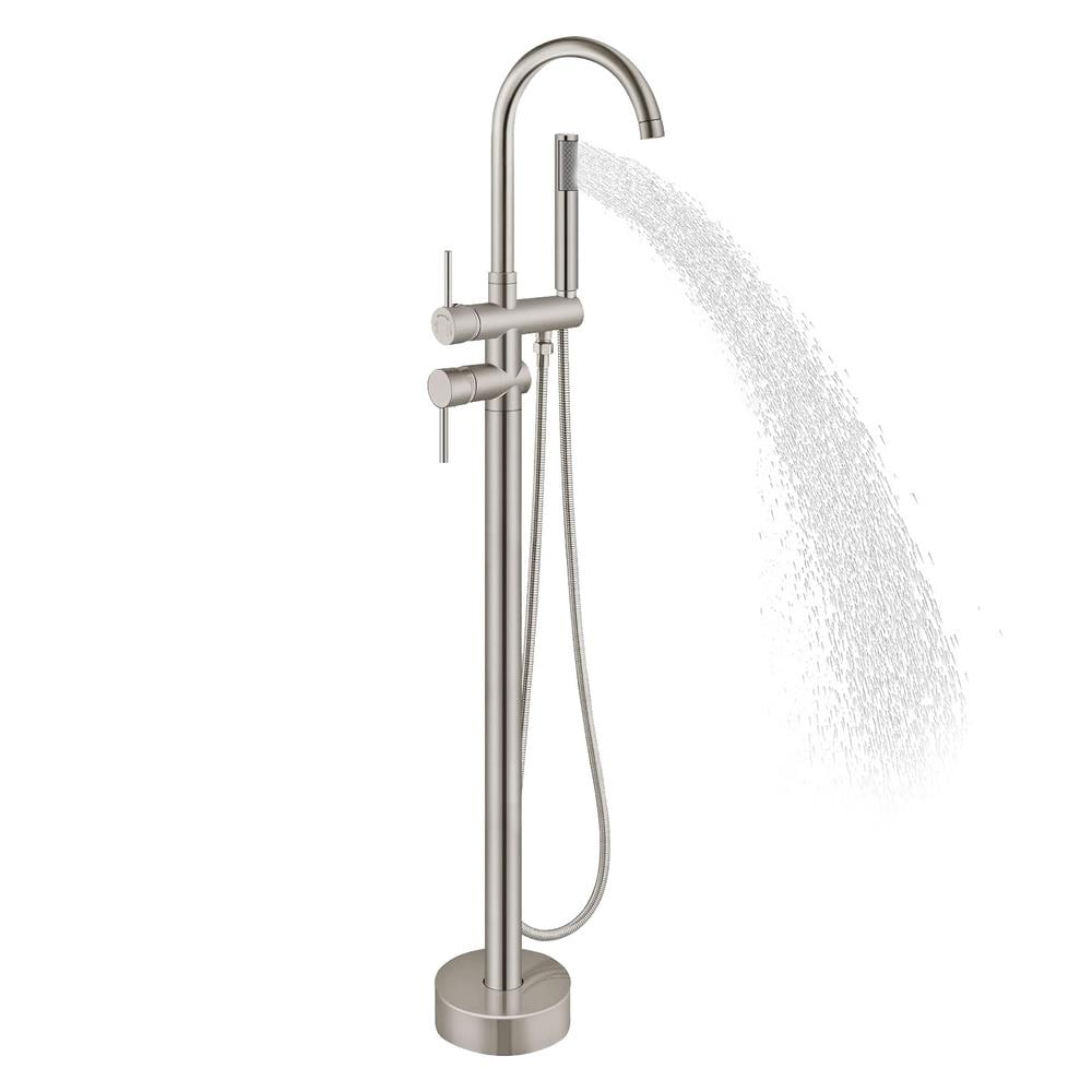 Flylapdo Floor Mount Shower Faucet Swan Neck Nozzle High Water Output ...