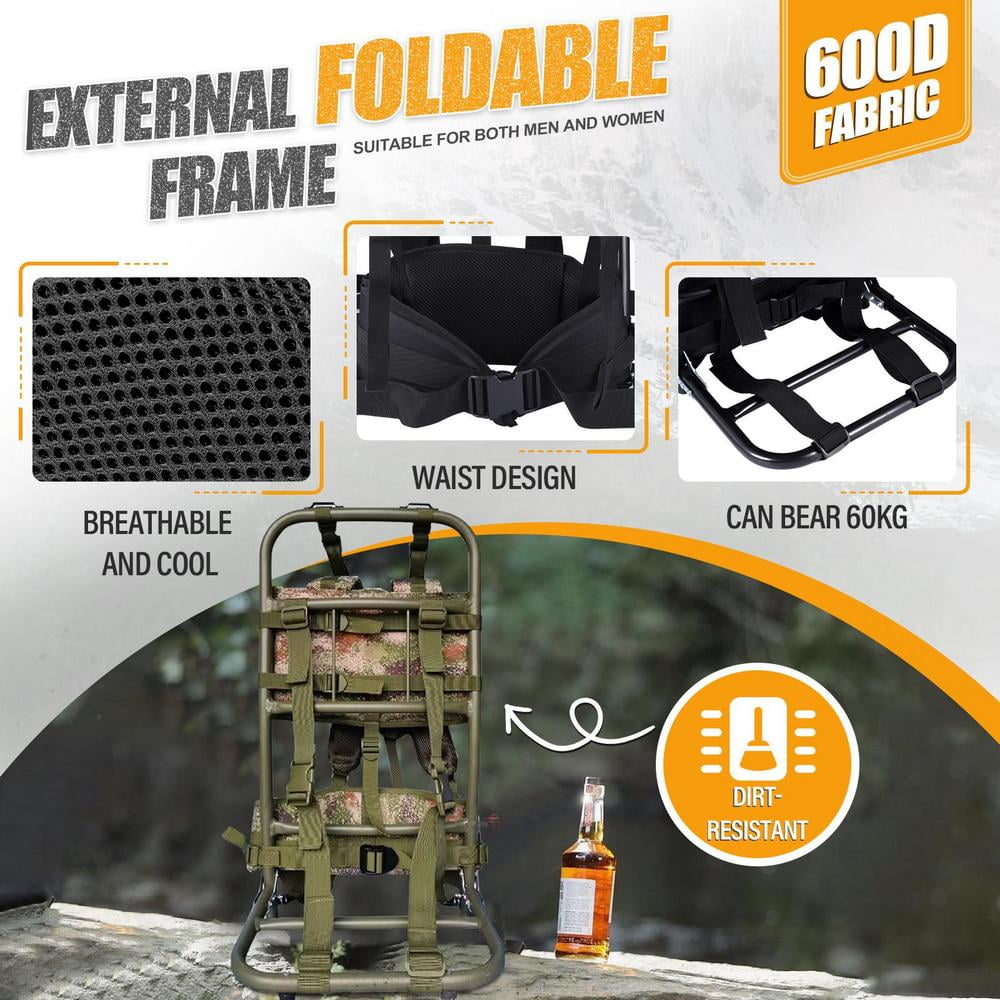 Flylapdo Frame Pack Hunting Hiking Backpack Frame Hunting Pack Frame ...