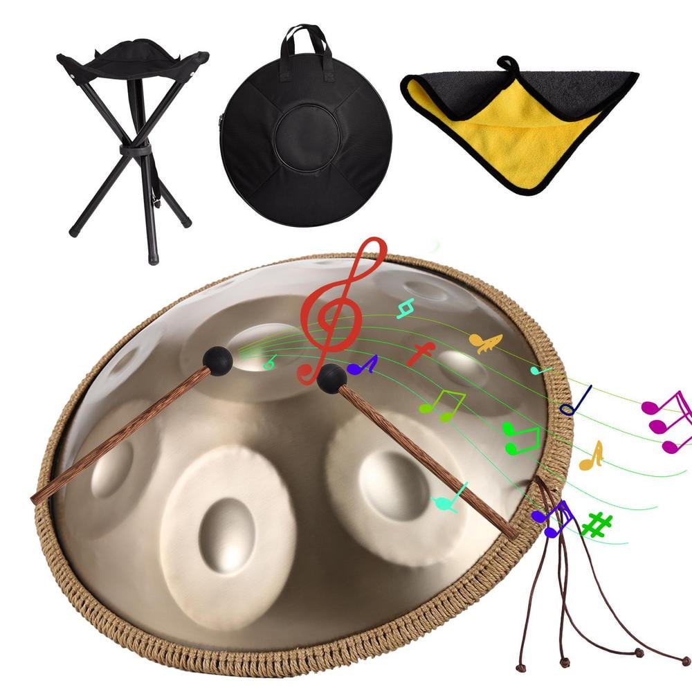 Flylapdo Hand Pan Drum D Minor 10-Note Steel Drum Instrument for Adults ...