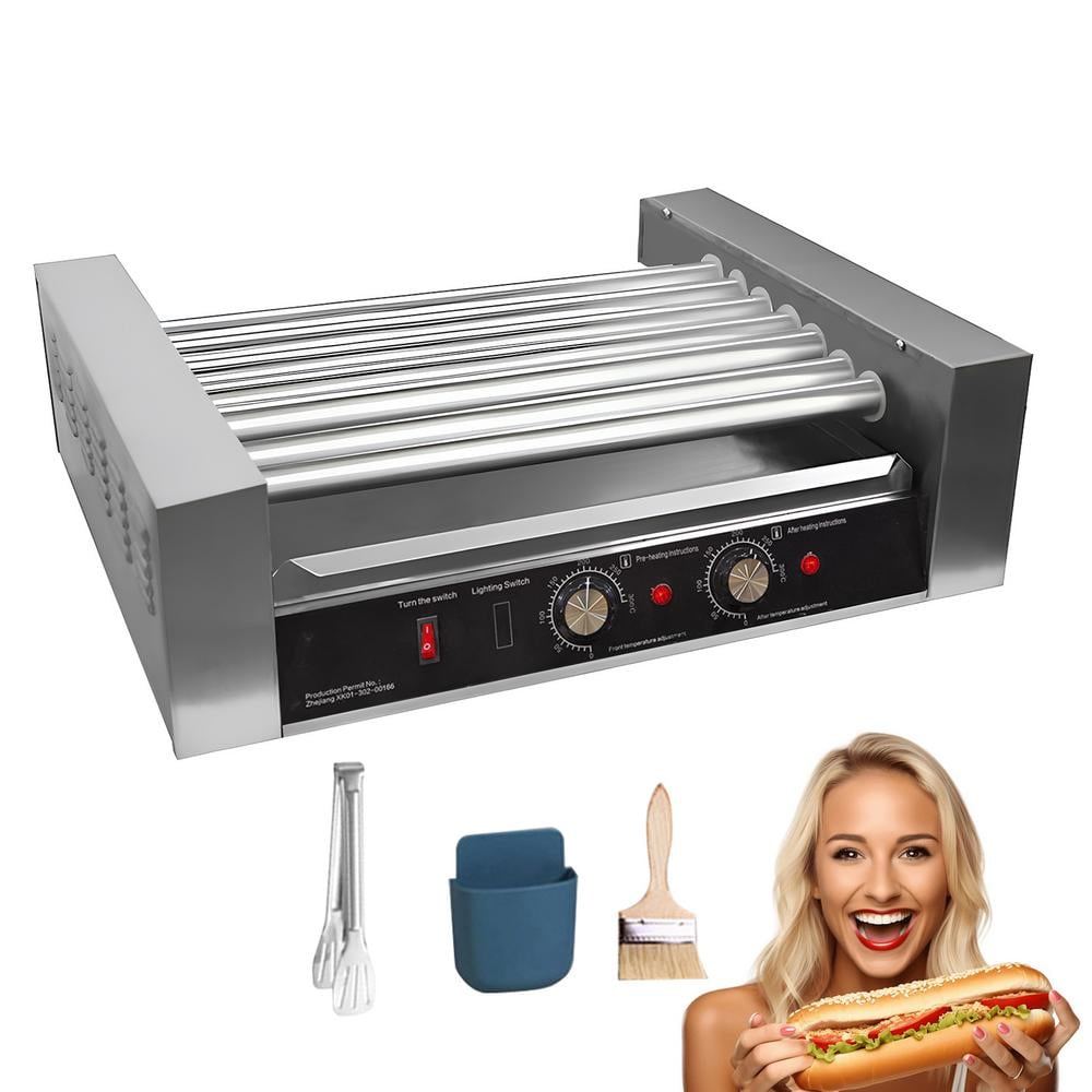Flylapdo Hot Dog Grill Roller Grill Cooker Machine 7 Roller Hot-Dog ...