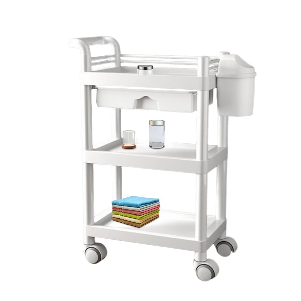 Flylapdo Mobile Utility Cart Safe 3-Tier Utility Carts Rolling Cart ...