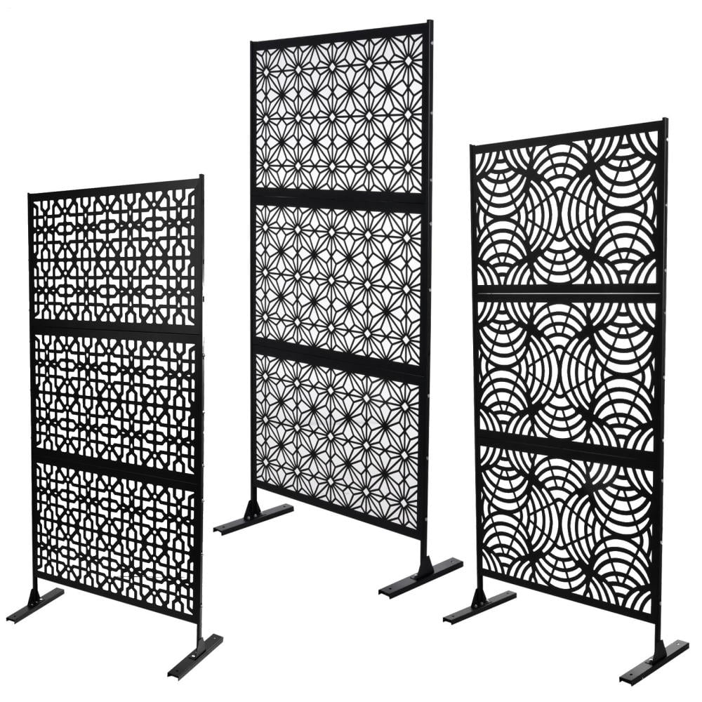 Flylapdo Outdoor Metal Privacy Blockage, Intricate Pattern 77.5in Tall ...