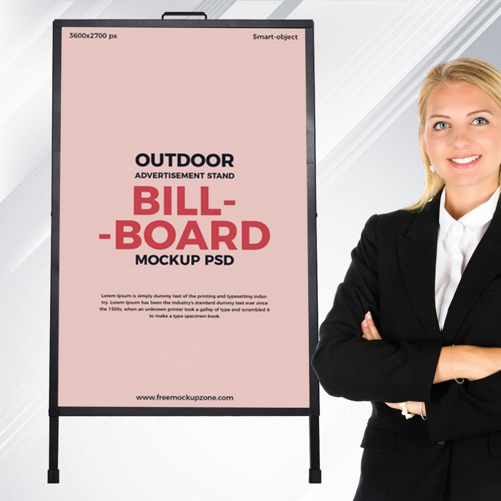 Flylapdo Pedestal Poster Sign Stand Floor Poster Display Stand Heavy ...