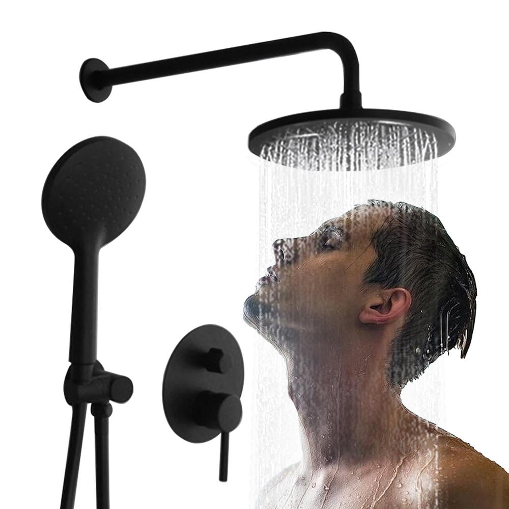 Flylapdo Rainfall Shower System Wall Mounted Metal Shower Head with ...