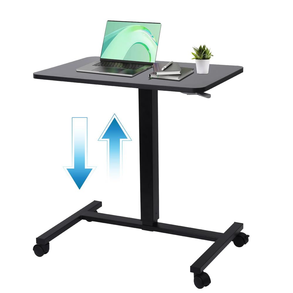 Flylapdo Rolling Desk Adjustable Height Portable Mobile Standing Desk ...
