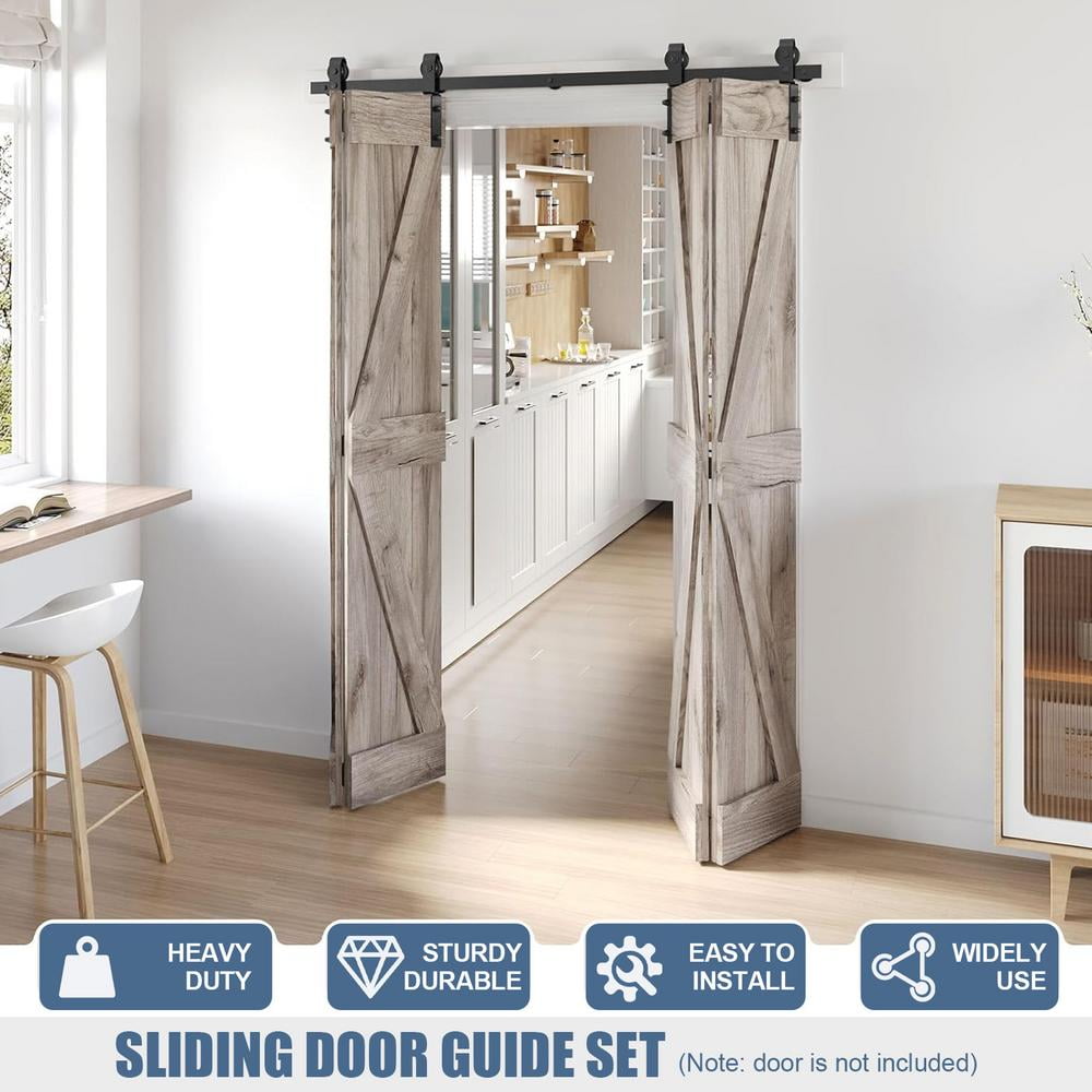Flylapdo Sliding Door Hardware Kit 52inch Close Track System Set For ...