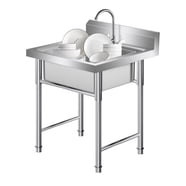 GRIDMANN NSF Stainless Steel Kitchen Hand Sink w/ Faucet, Wall Mount ...