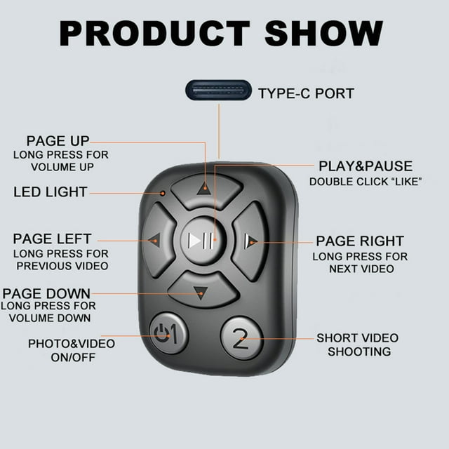 Flylapdo TikTok Scrolling Ring Bluetooth Camera Remote Control Scroller ...