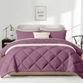 Flymme King Size Comforter Sets Purple ,7 Pieces Bed in a Bag King ...