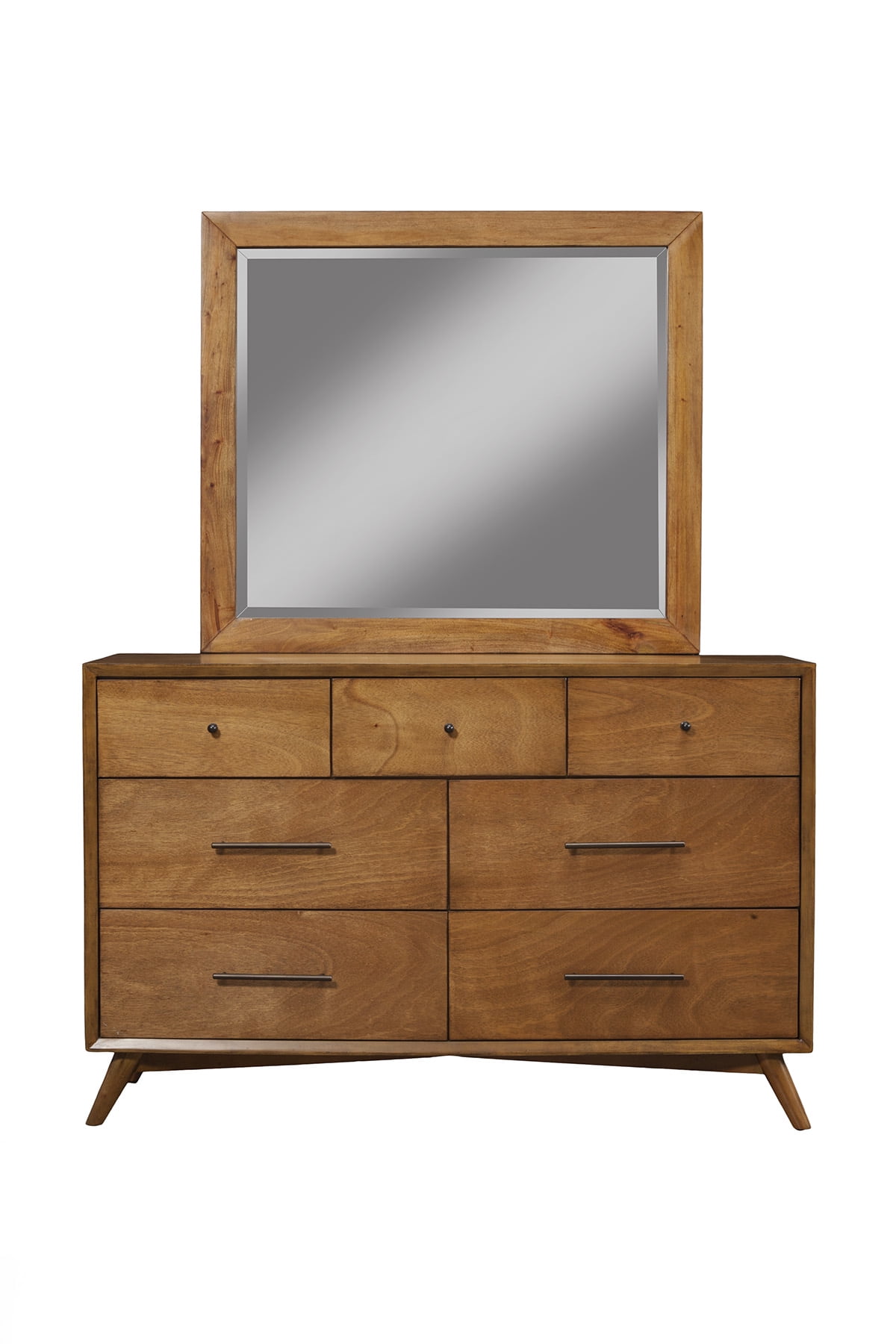 Flynn Mid Century Modern Mirror in Acorn Finish - Walmart.com