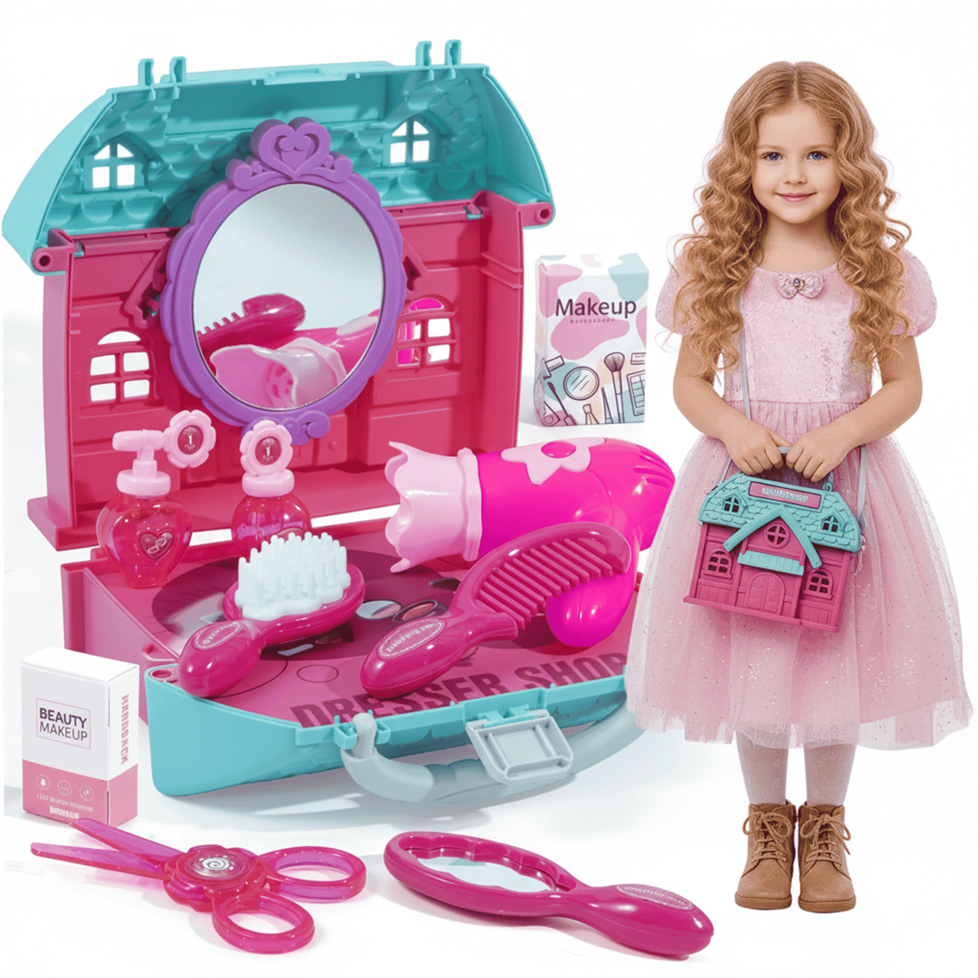 Flynow Kids Toys Salon Playset, Girls Dressup Pretend Play Princess for ...