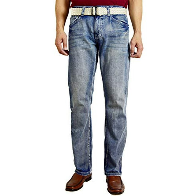 Flypaper Mens Fashion Jeans Straight Leg Regular Fit Light Blue with ...