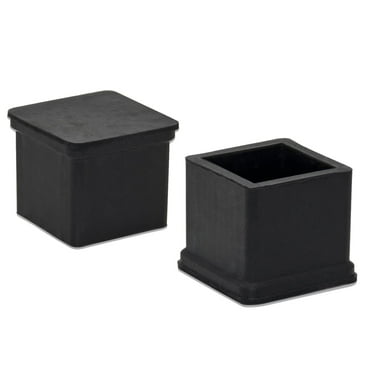 (Pack of 2) 4" Black Square Tubing Reinforced Hard Plastic Plugs ...